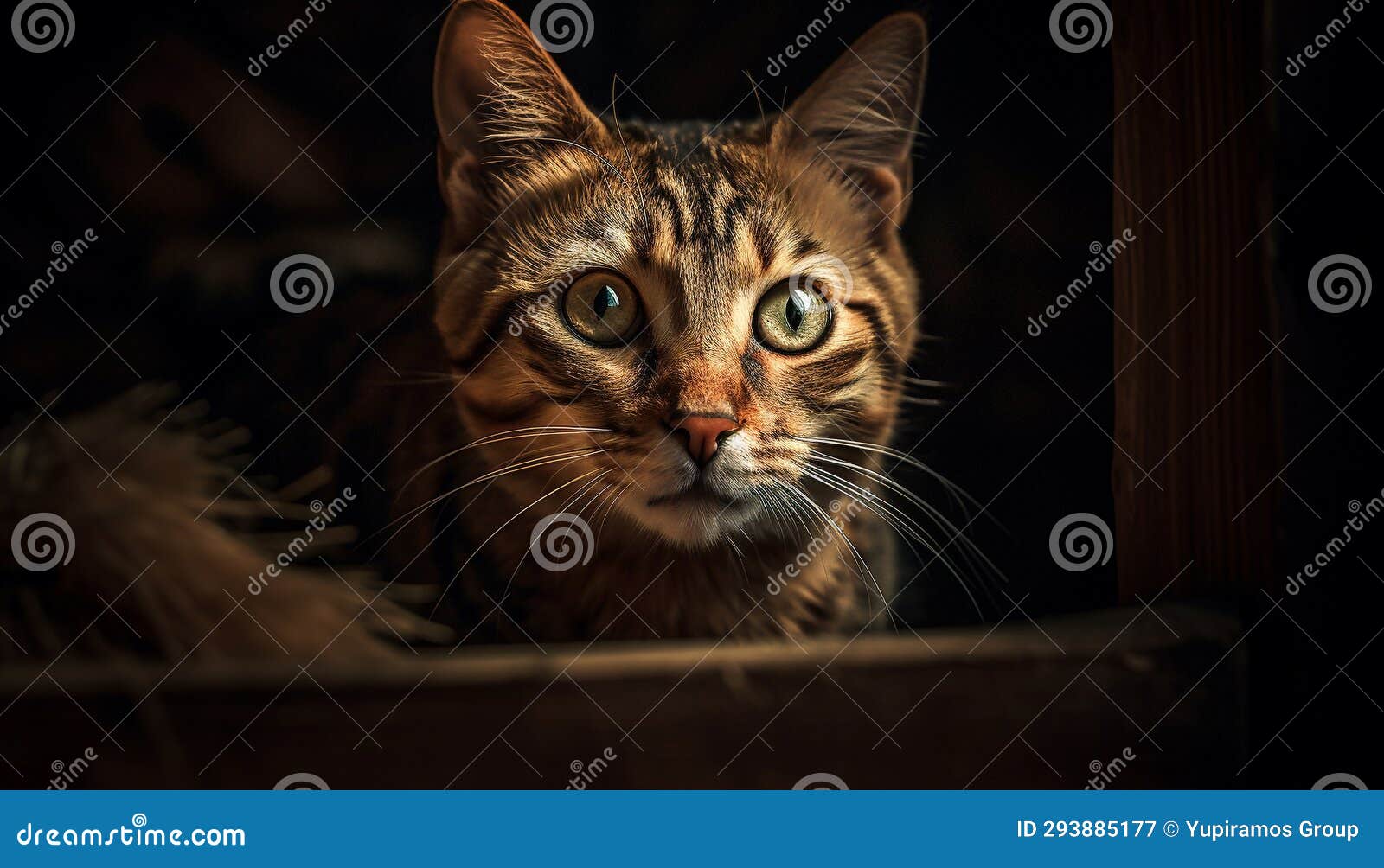 Cute Kitten Sitting, Staring, Fluffy Fur, Playful, Looking at Camera ...