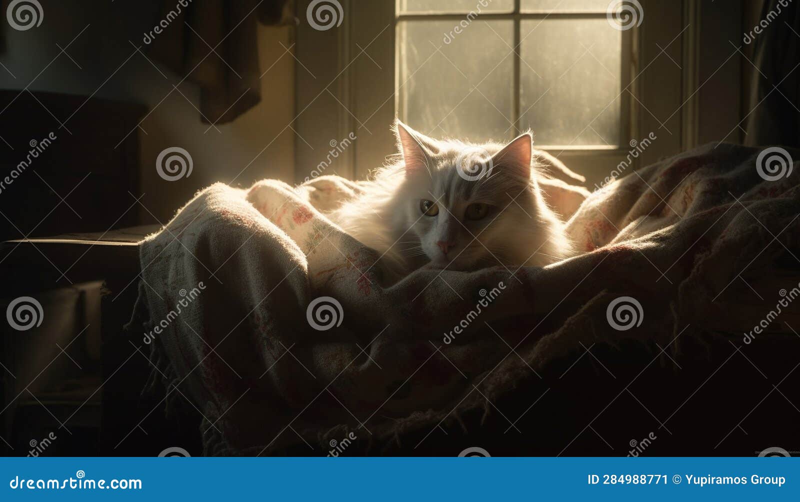 Cute Kitten Sleeping on a Soft Pillow, Indoors, Comfortable and ...