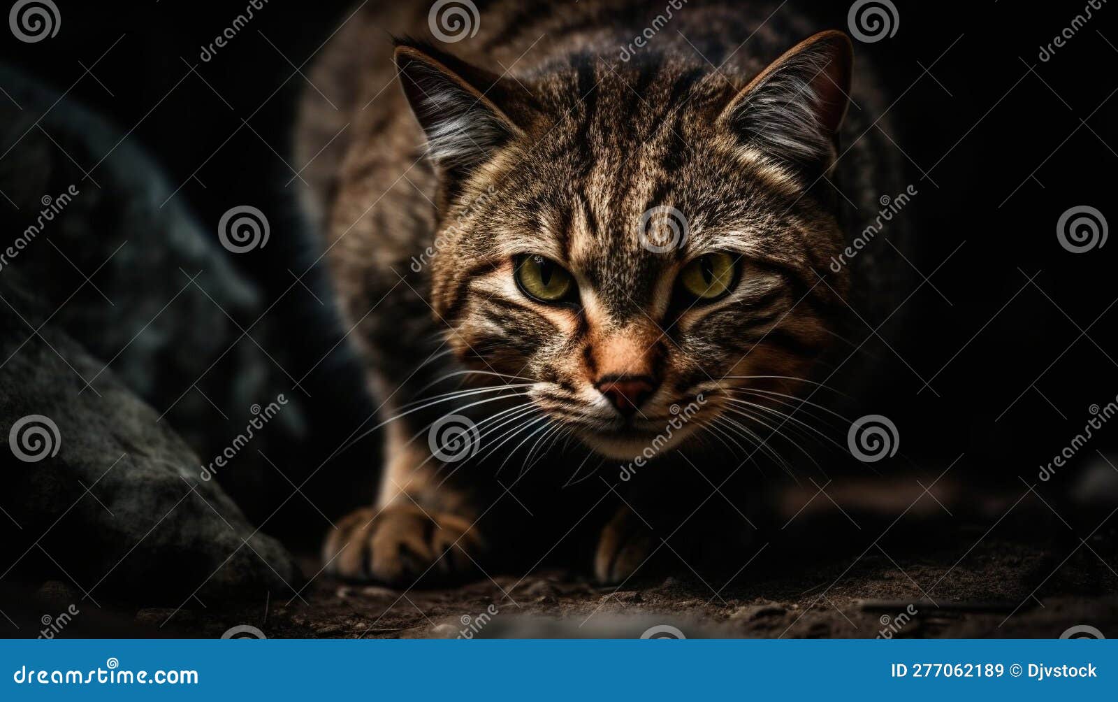 Cute Kitten Staring with Alertness, Playful Curiosity Generated by AI ...