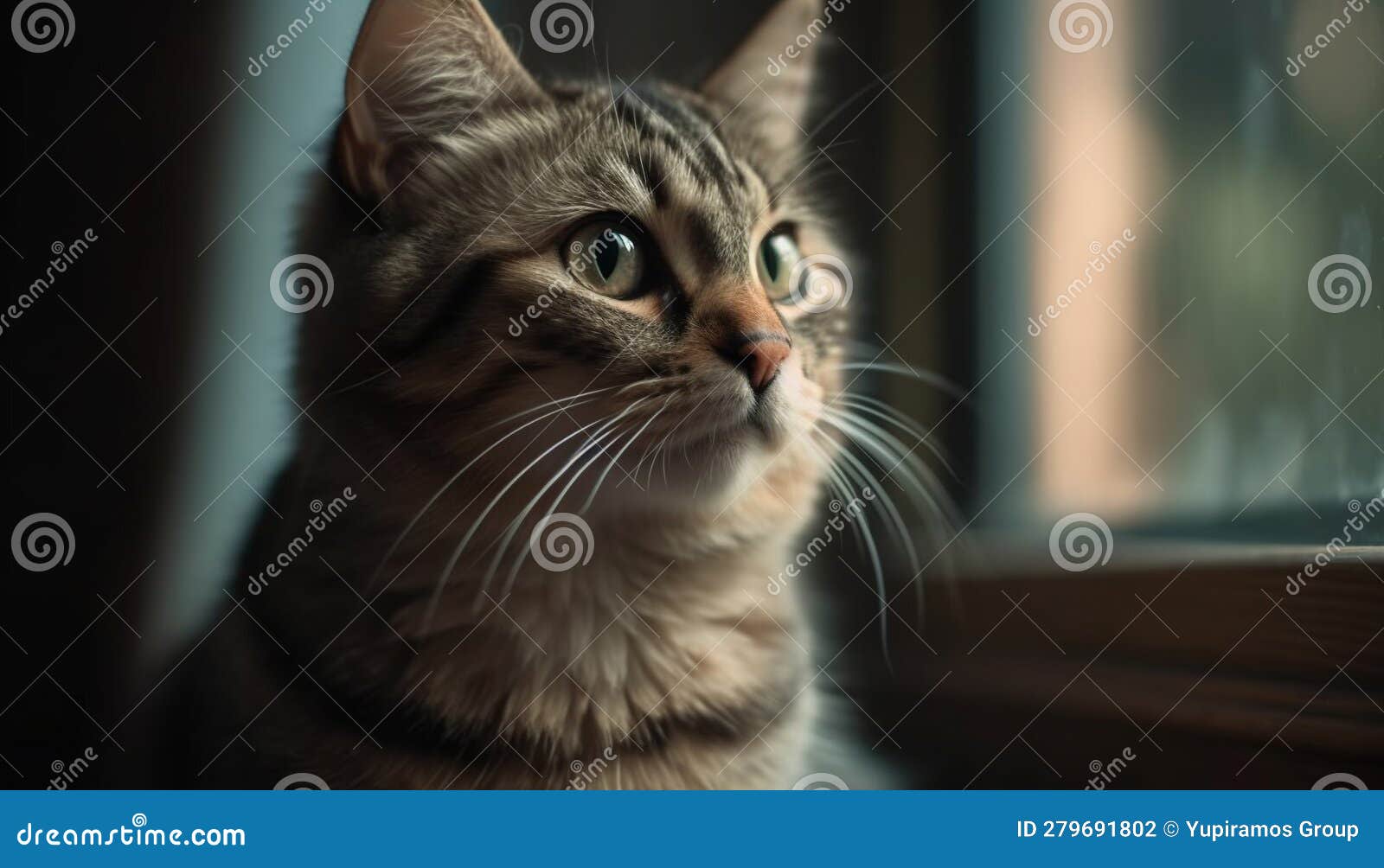Cute Kitten Staring at Camera with Fluffy Fur and Whiskers Generated by ...