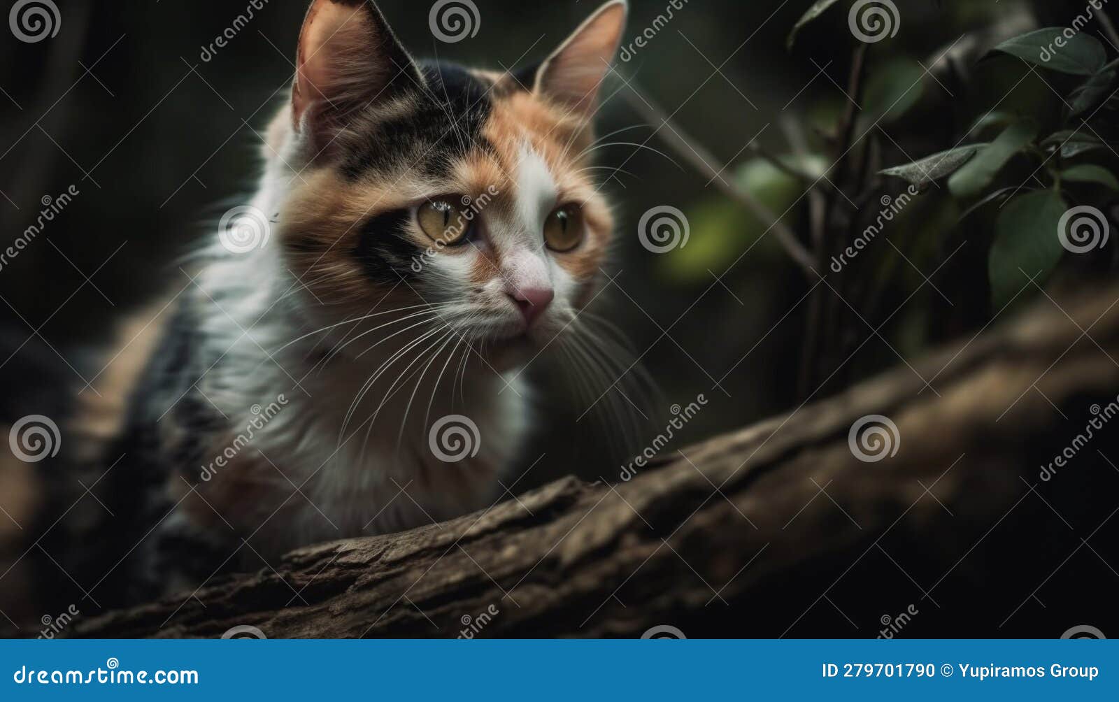 Cute Kitten Staring at Camera, Surrounded by Nature Softness Generated ...