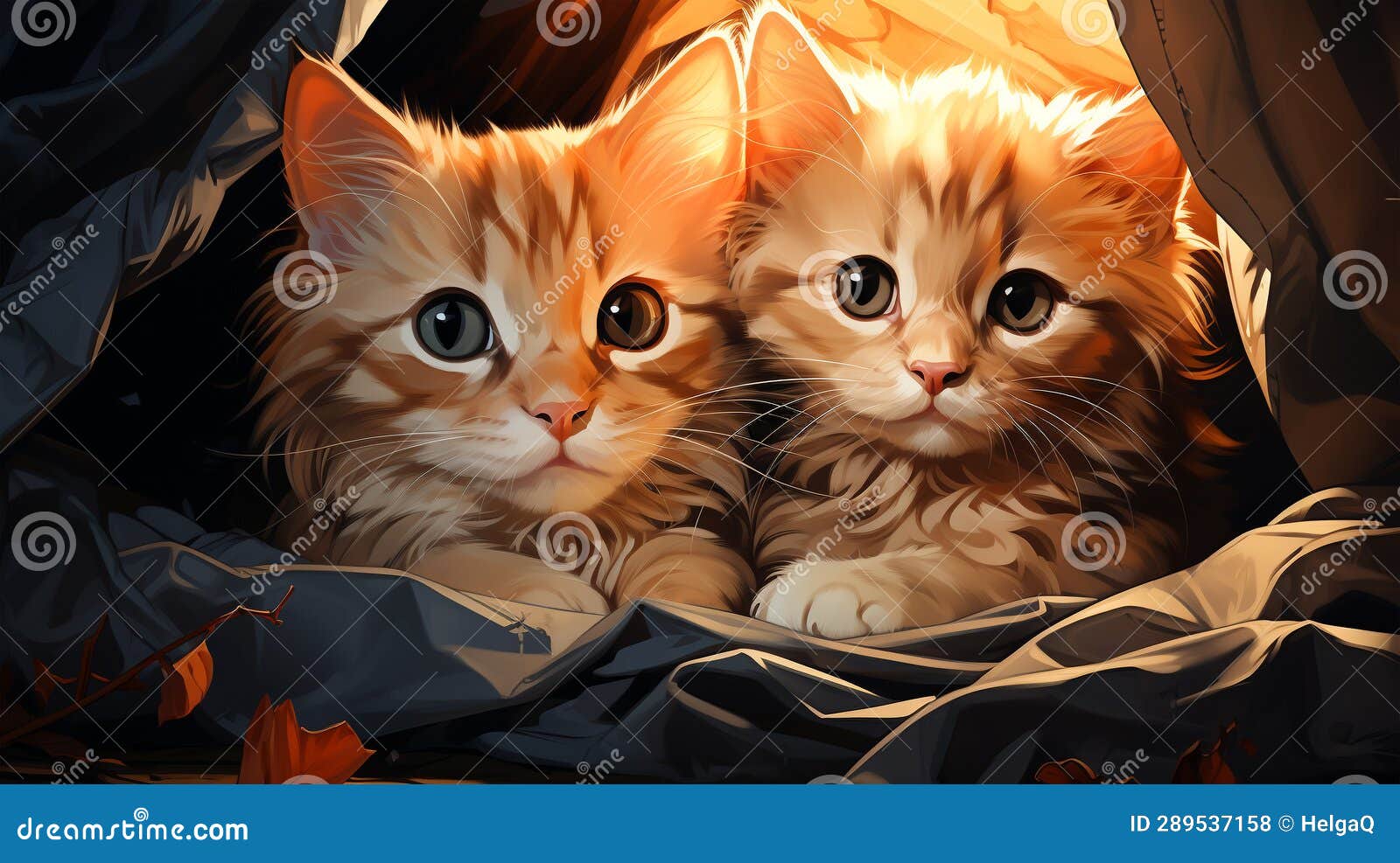 Cute Kittens Posing and Looking at the Camera, Drawing for Children S Books Stock Illustration ...