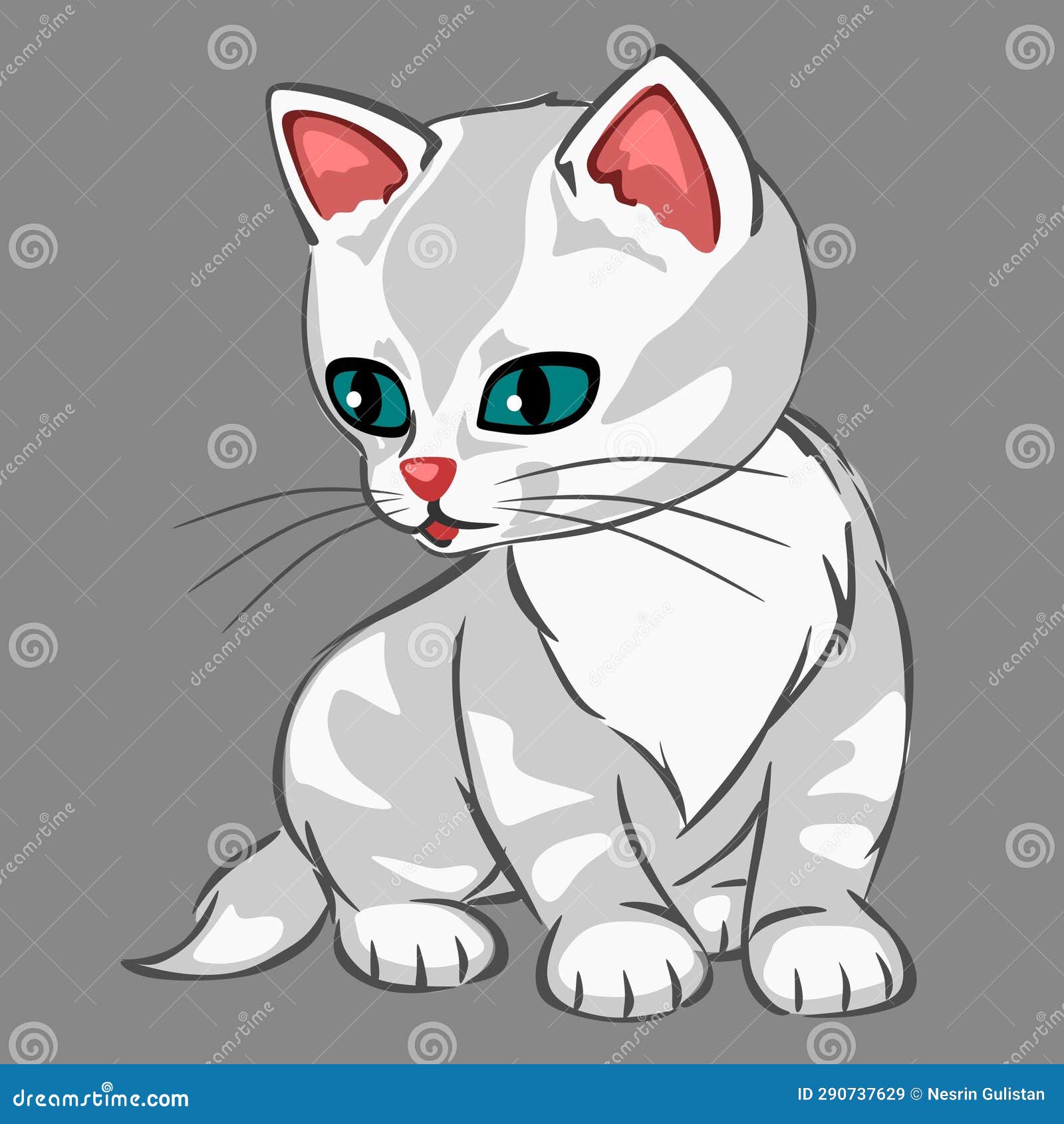 Cute Kitty Kitties Illustration Animal Stock Illustration ...