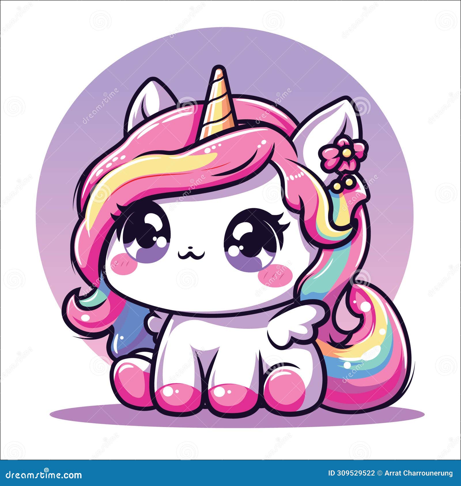 Cute Kittycorn Cartoon Vector. Stock Illustration - Illustration of ...