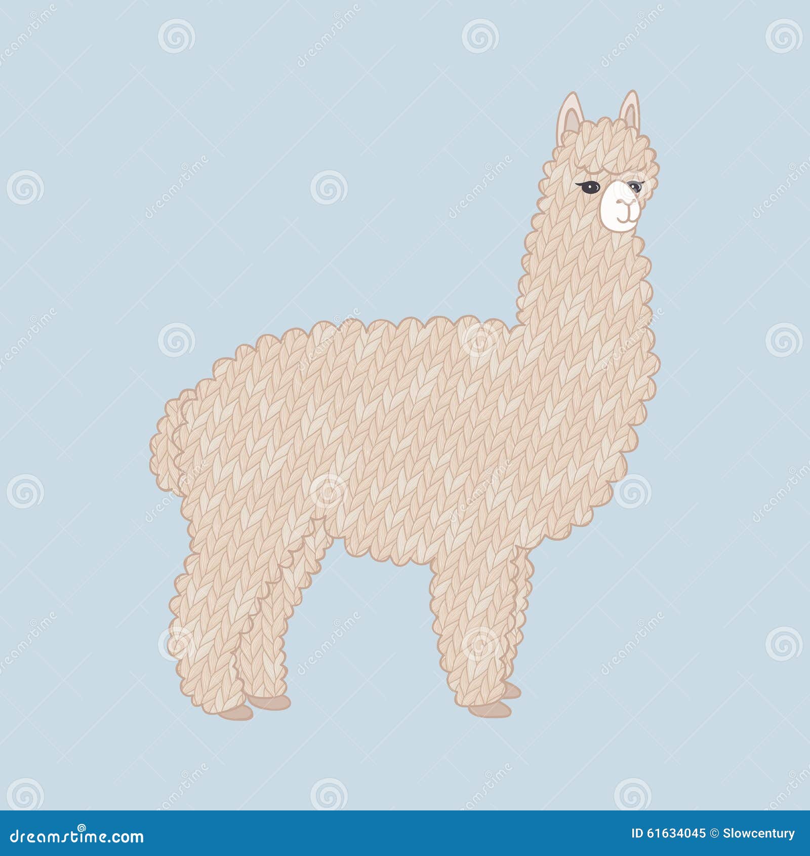 Cute knitted alpaca stock vector. Illustration of fashion - 61634045