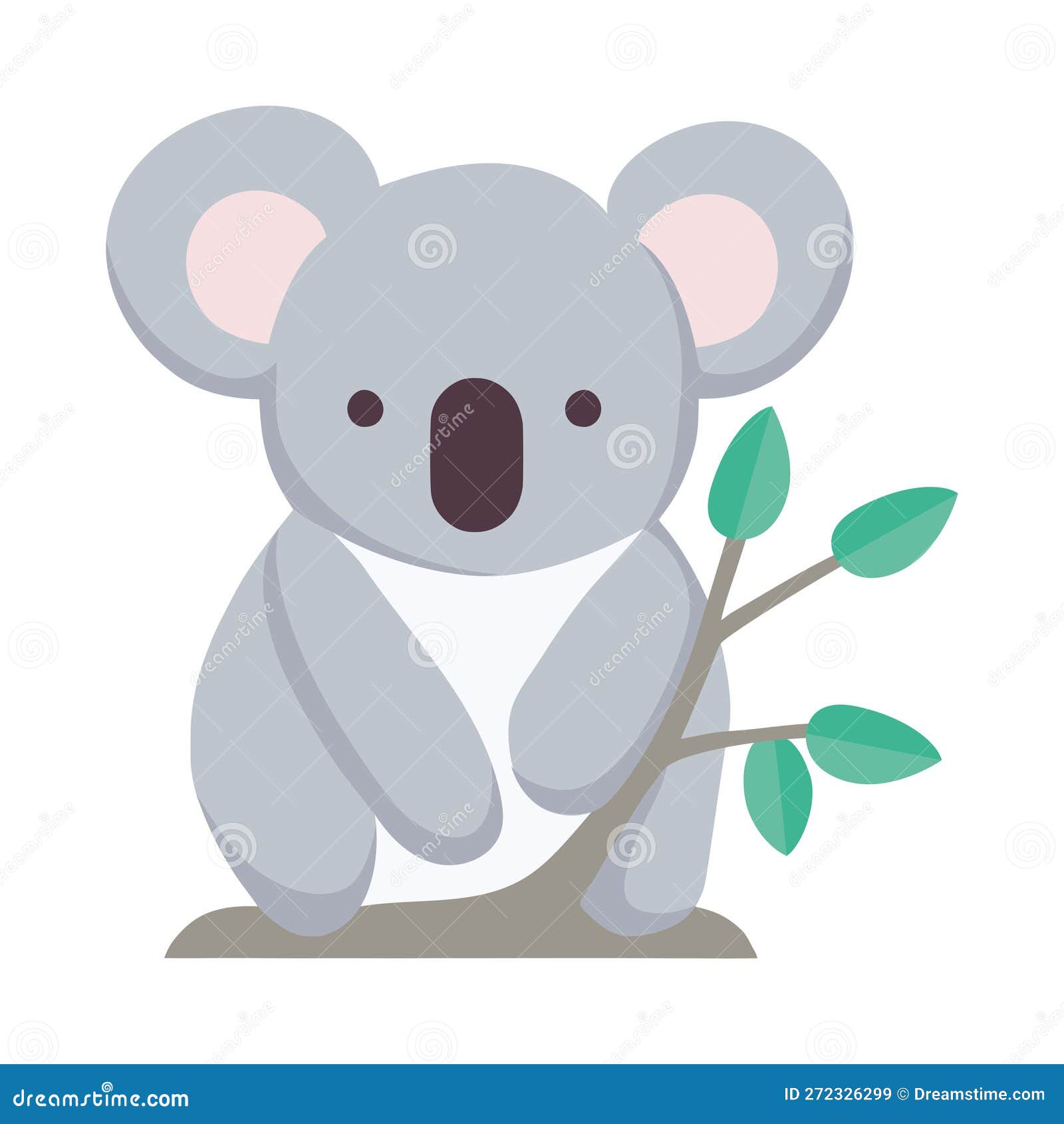 Cute koala in branch stock vector. Illustration of cheerful - 272326299