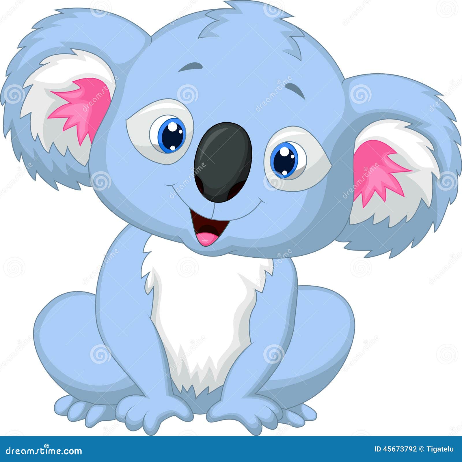 Cute Koala Weighed On The Scales. Cute Cartoon Character Vector ...