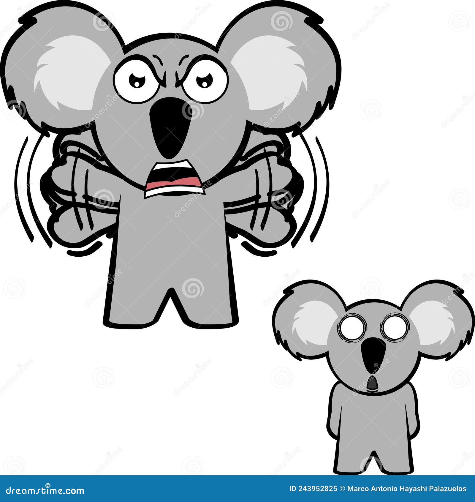 Angry Koala Head Mascot Cartoon Vector | CartoonDealer.com #118850127