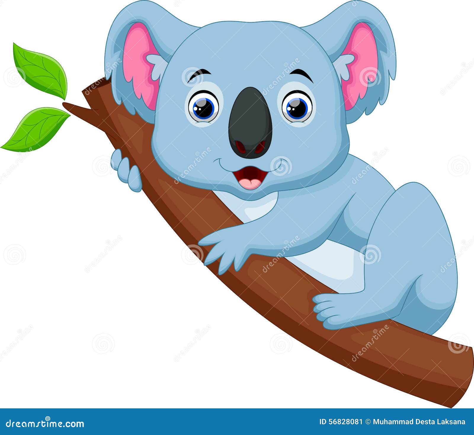 Cute Koala Cartoon on a Tree Stock Illustration - Illustration of ...
