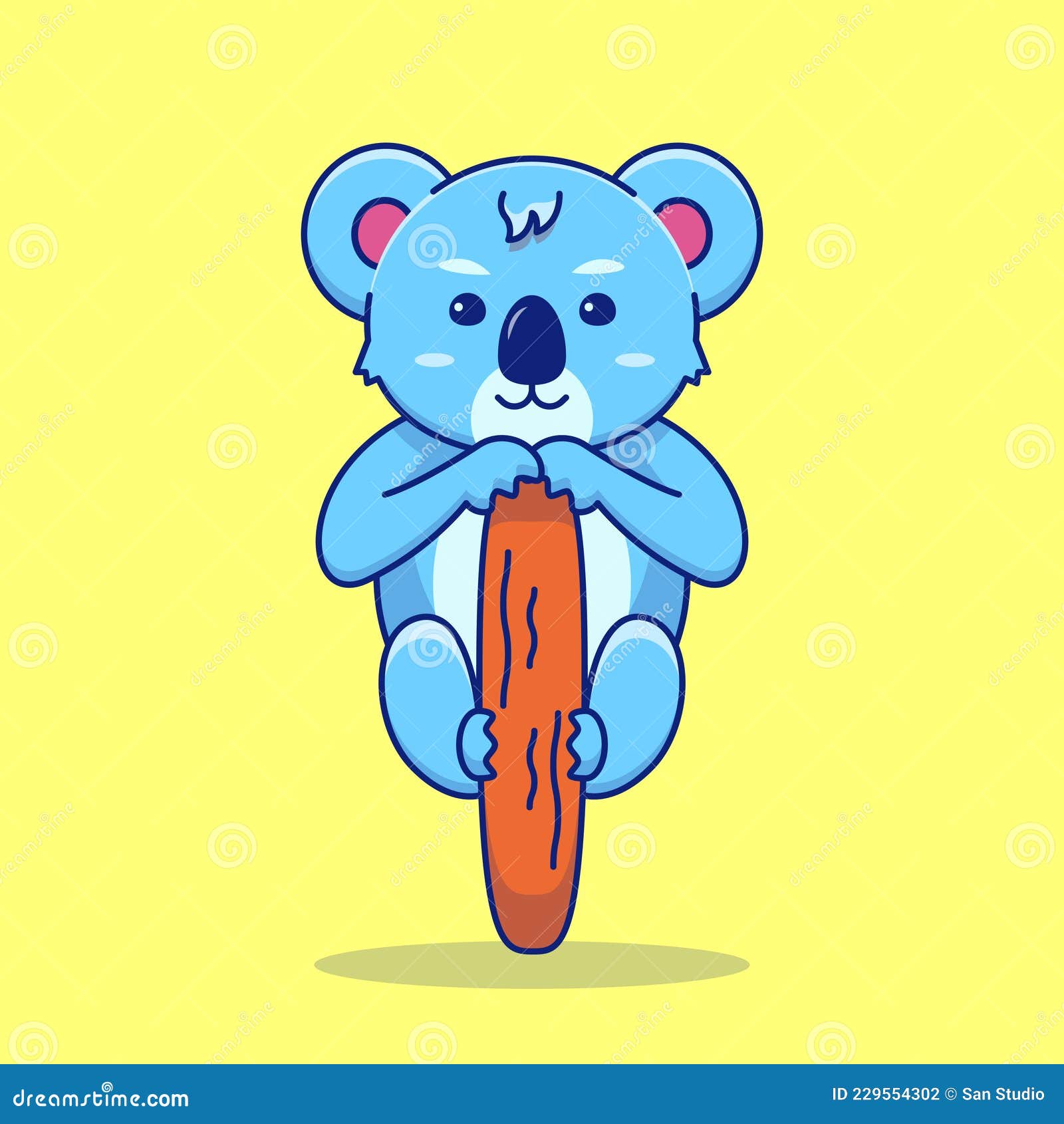 Cute Koala Chilling on Tree Cartoon Vector Icon Illustration Stock ...