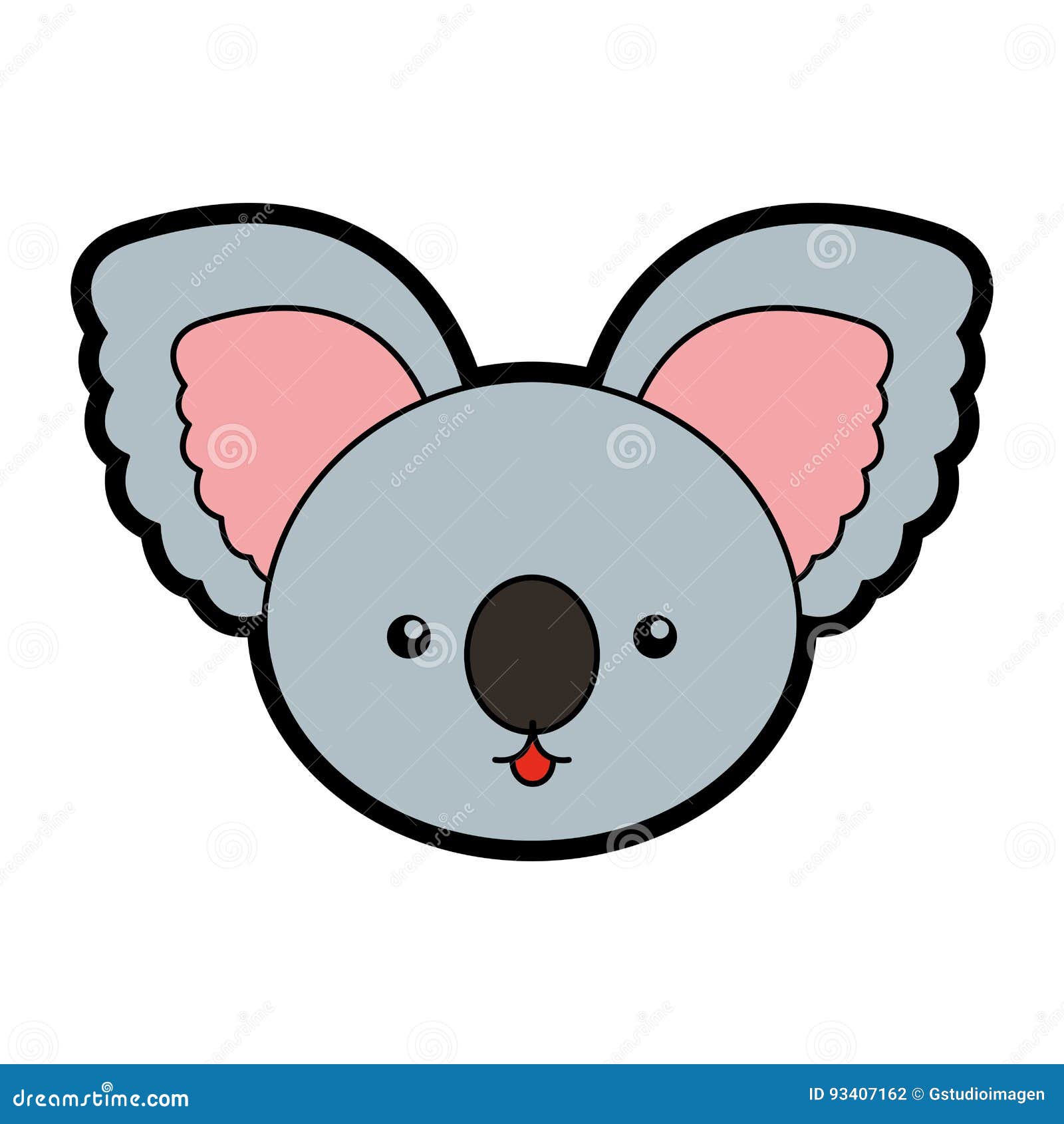 Cute koala face cartoon stock vector. Illustration of friendly - 93407162