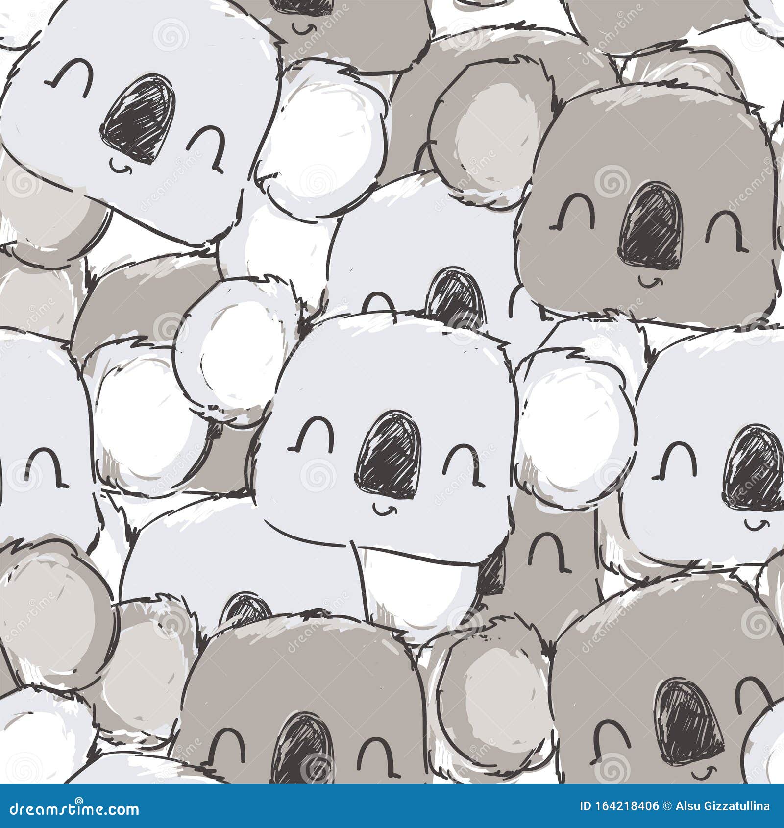 Cute Koala Pattern Seamless.Vector Stock Illustration. Fabric Design ...