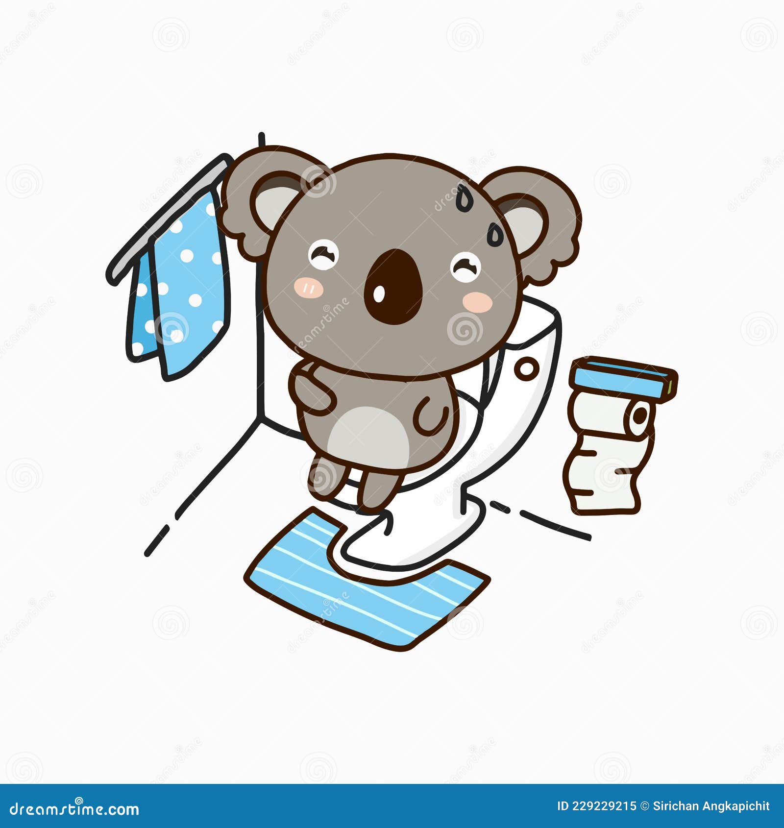 Cute Koala Pooping On Toilet. Cute Cartoon Character | CartoonDealer ...
