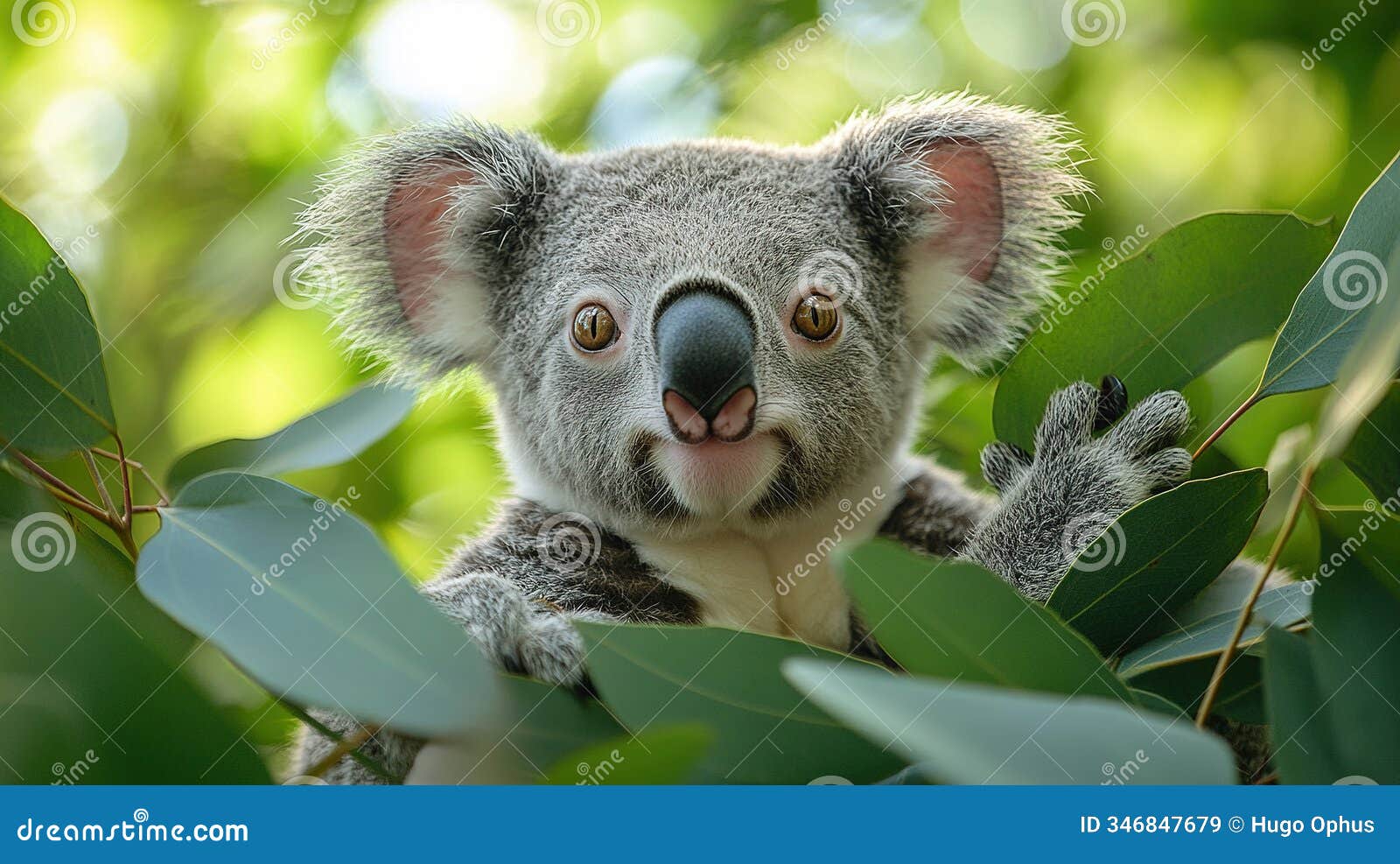 Cute Koala in Tree. Generative AI. Stock Illustration - Illustration of ...