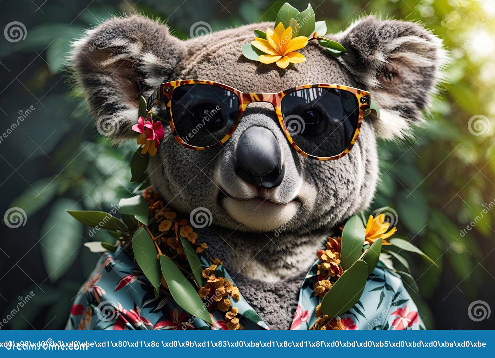 A Cute of Koala Wearing Sunglasses and Tshirt Stock Illustration ...