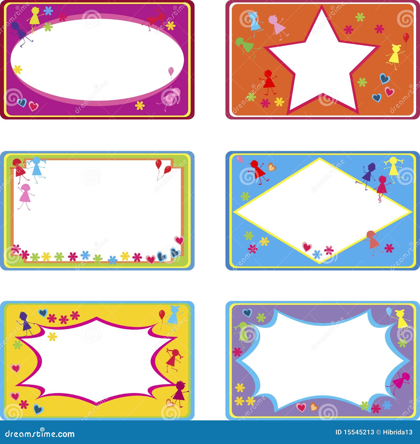 Cute Labels for Children Use Stock Illustration - Illustration of card ...