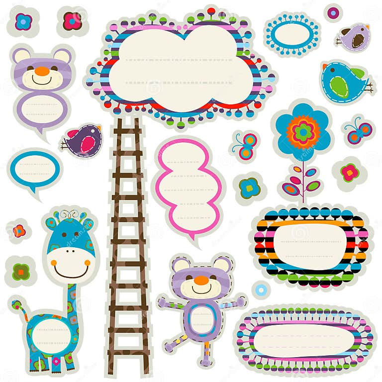 Cute labels stock vector. Illustration of decoration - 31119106