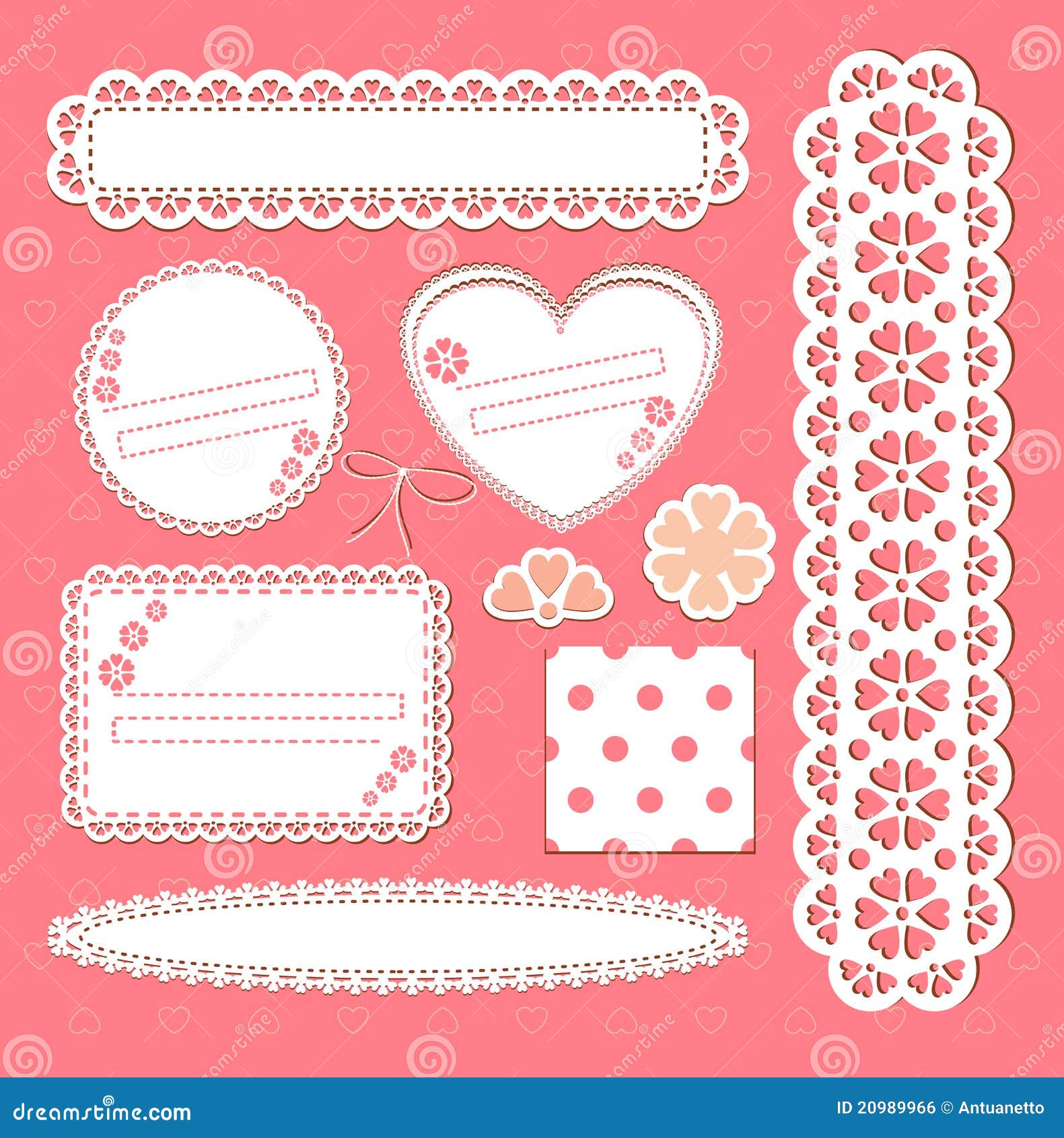 Cute Lace Vector Frames Collection Stock Vector - Illustration of ...