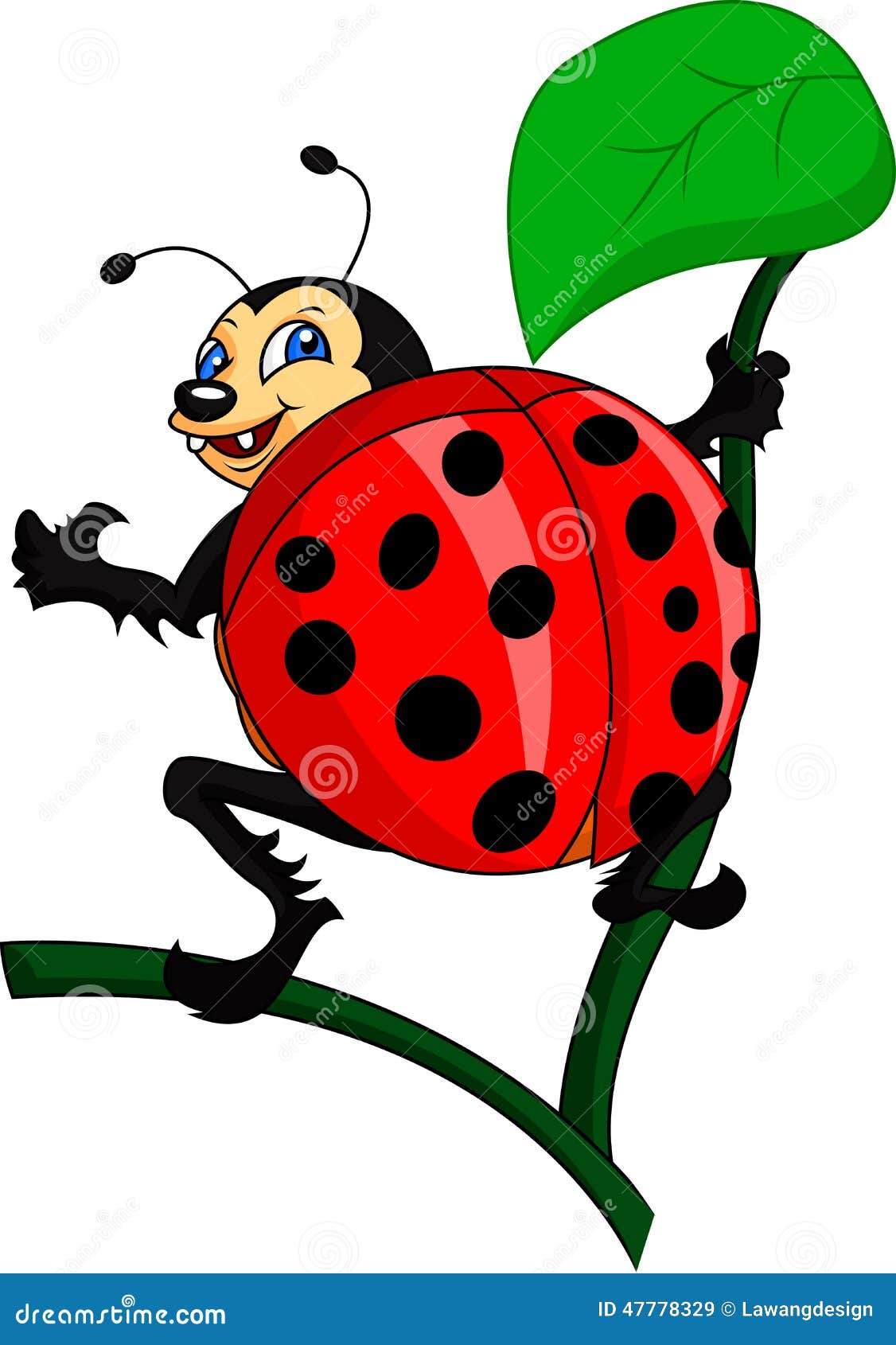 Cute lady bug cartoon stock vector. Illustration of coccinellidae ...