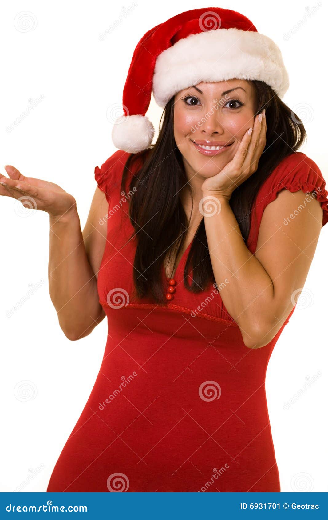 Cute lady santa stock image. Image of beautiful, happy - 6931701