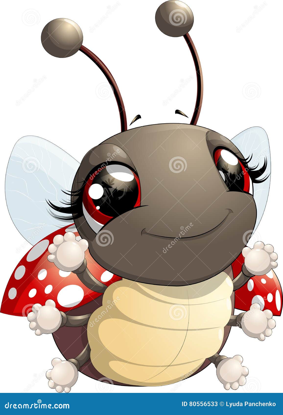 Cute ladybug cartoon stock vector. Illustration of isolated - 80556533