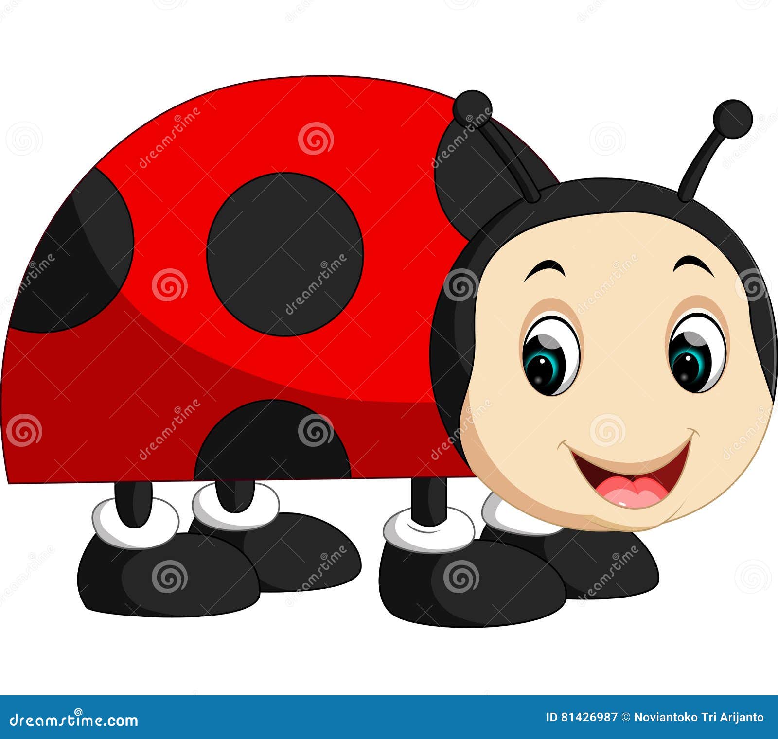 Cute ladybug cartoon stock vector. Illustration of ladybird - 81426987