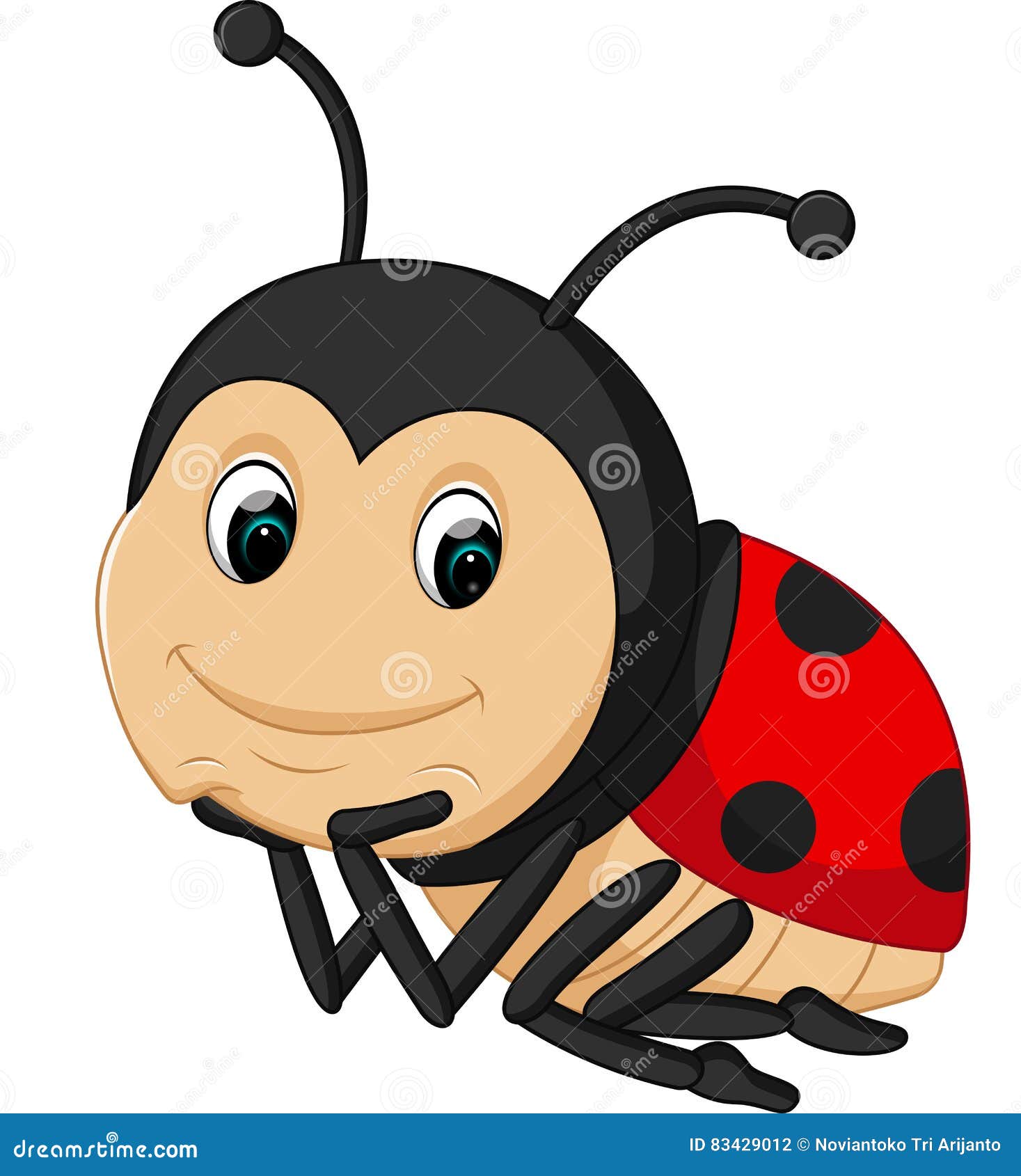Cute Ladybug Clipart Isolated On White Background. Funny Clip Art ...