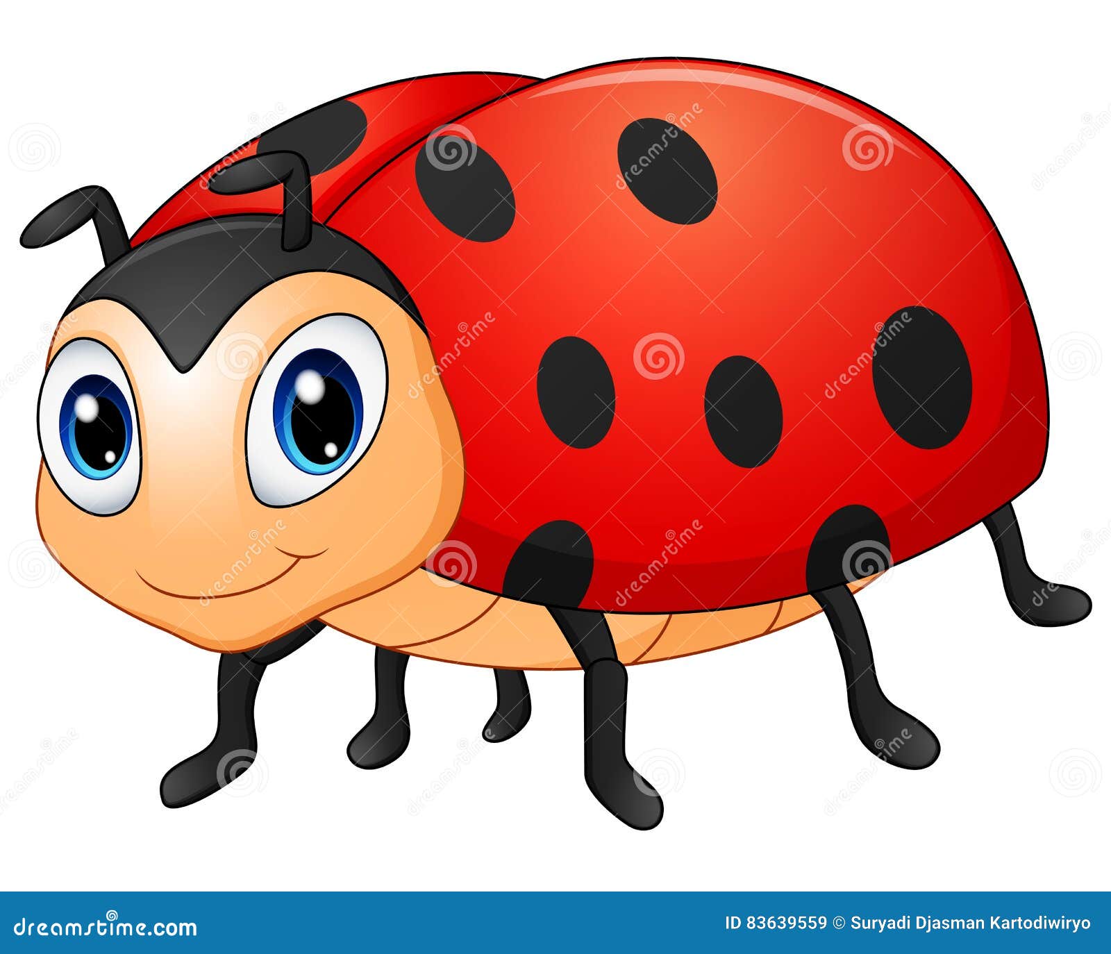 Cute ladybug cartoon stock vector. Illustration of natural - 83639559