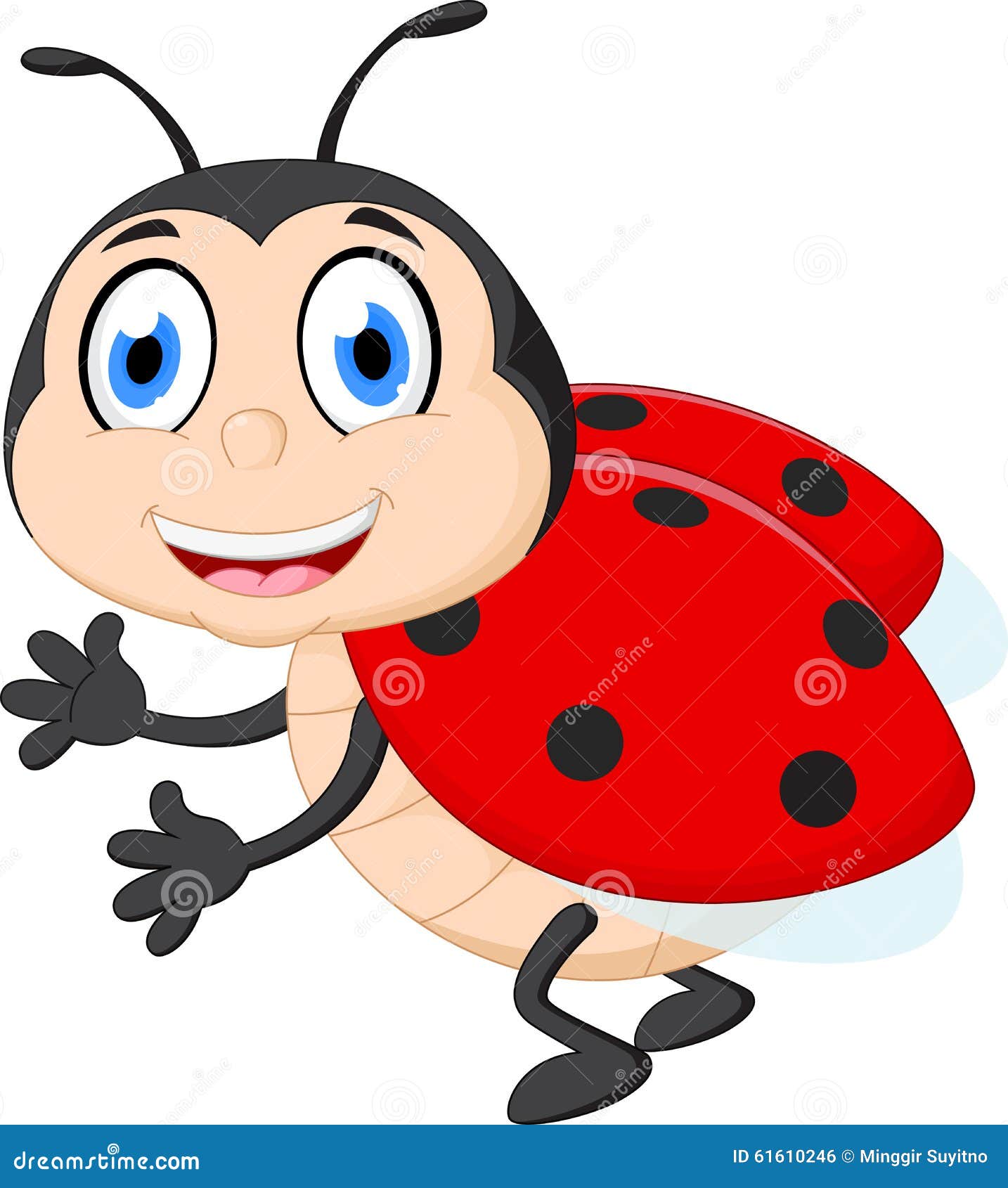 Cute ladybug cartoon stock vector. Illustration of natural - 61610246