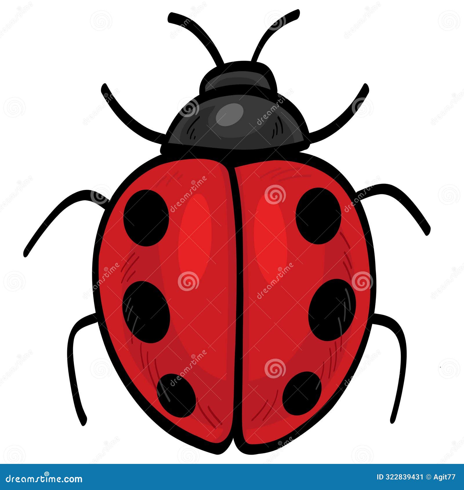 Cute Ladybug Cartoon Insect Vector Illustration Stock Vector ...