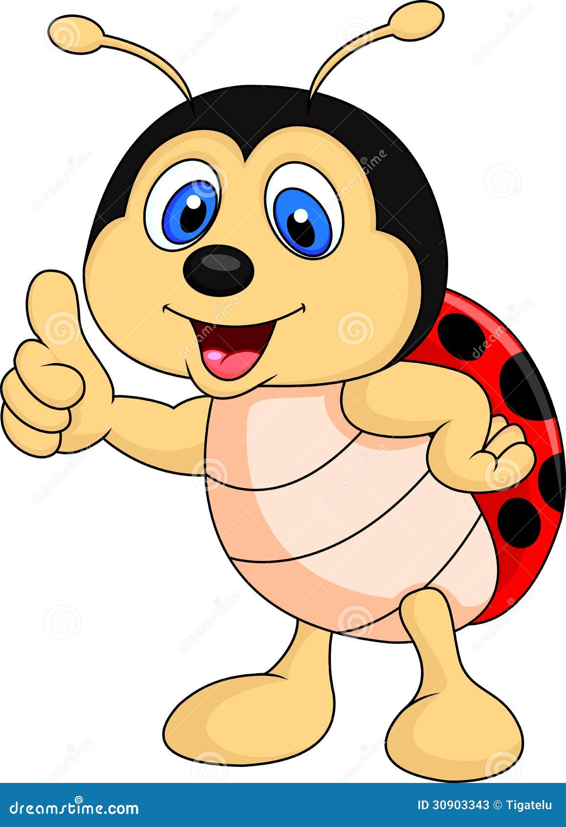 Cute Ladybug Cartoon Thumb Up Stock Photos - Image: 30903343