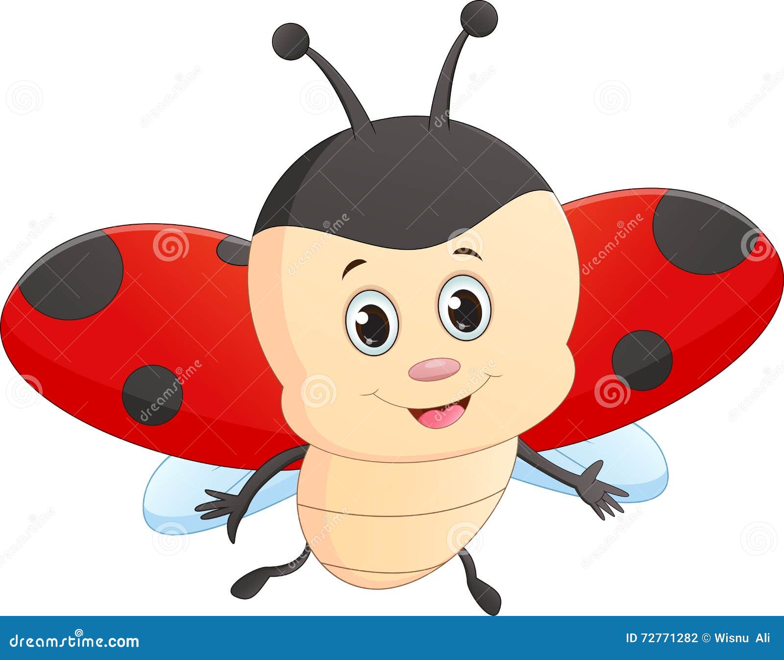 Cute ladybug cartoon stock vector. Illustration of happy - 72771282