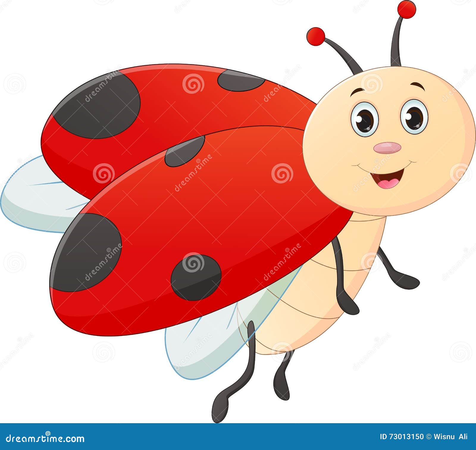 Cute ladybug cartoon stock vector. Illustration of stand - 73013150