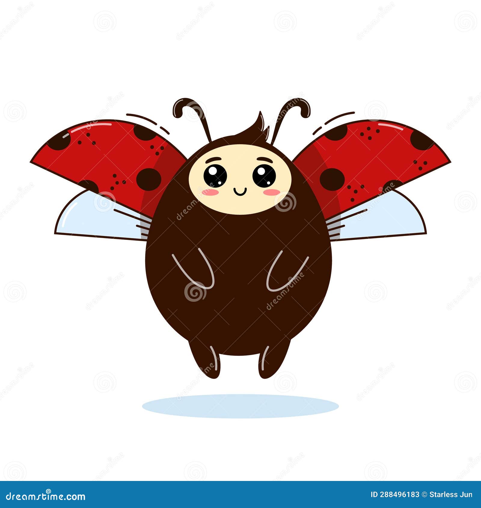 Ladybug Drawn In The Doodle Style.Summer Insects.Outline Drawing By ...