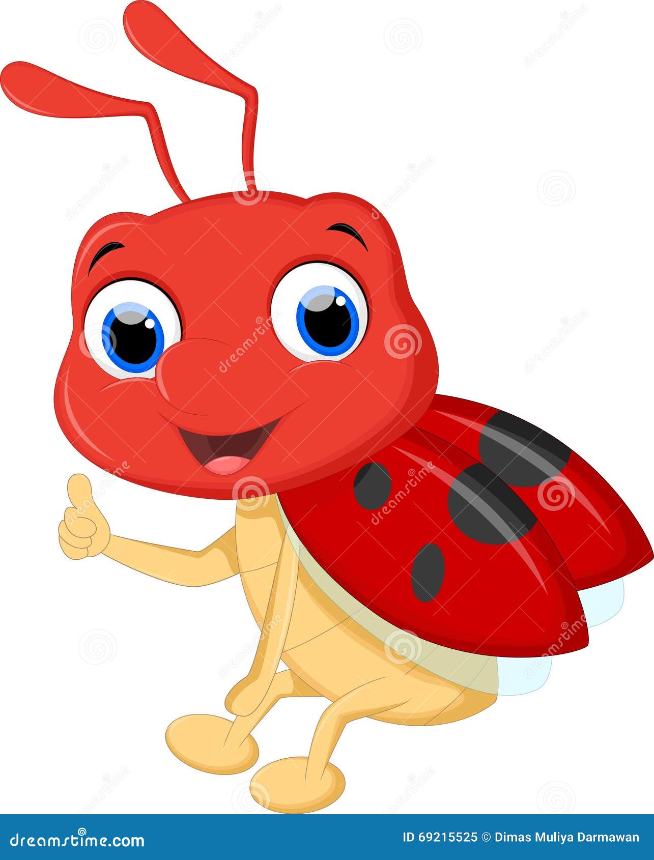 Cute Ladybug Flying Cartoon Stock Illustration - Illustration of ...