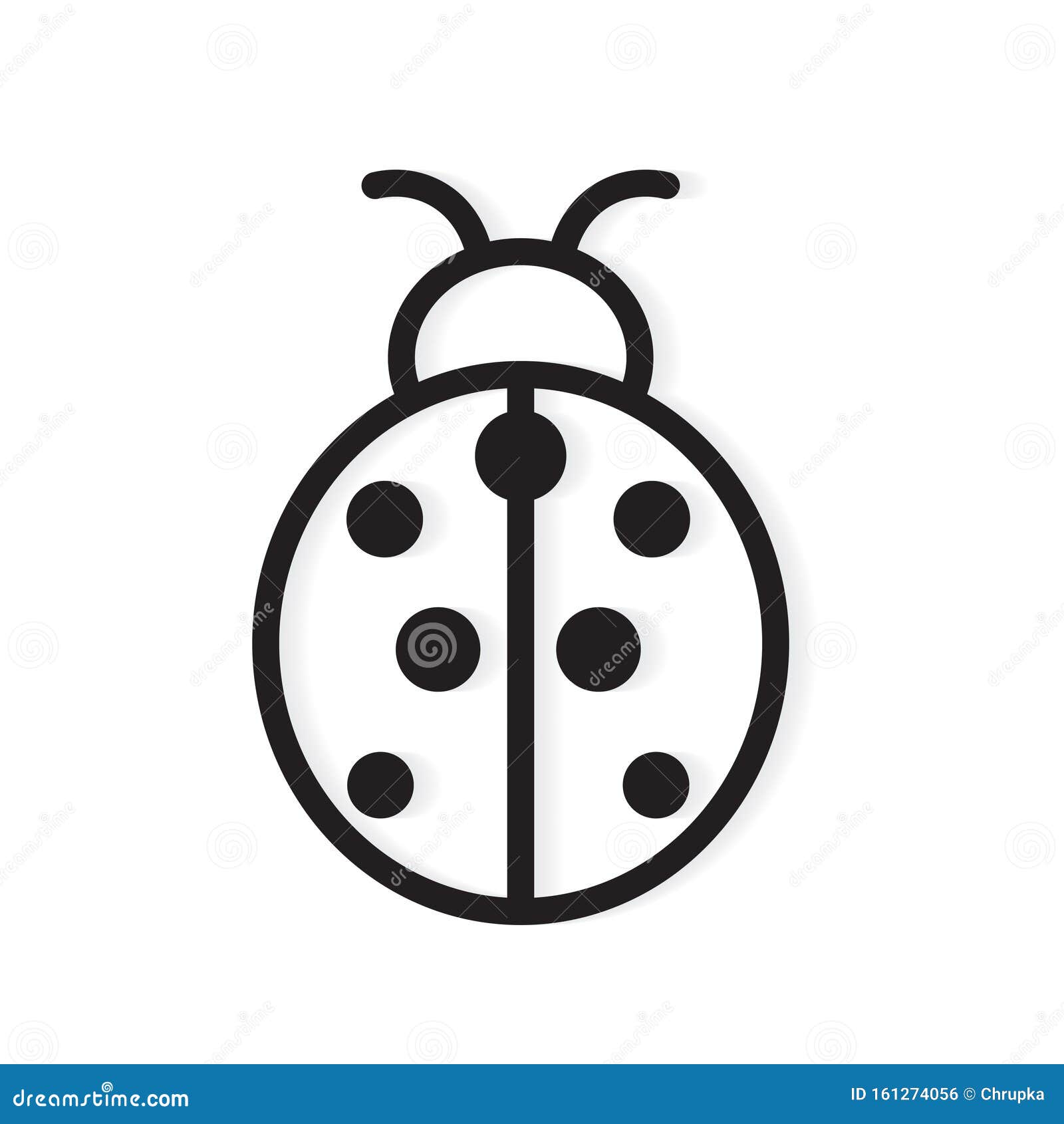 Cute ladybug icon stock vector. Illustration of symbol - 161274056