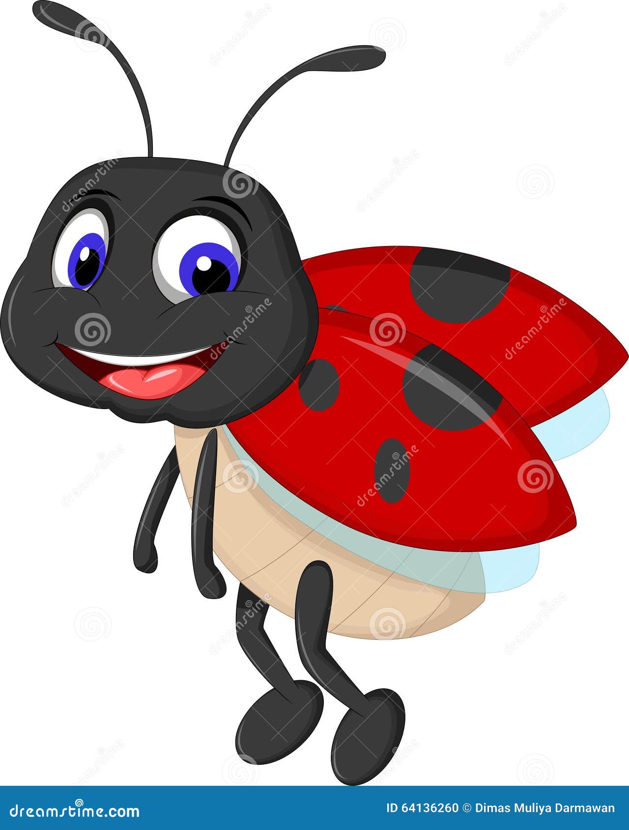 Cute Ladybugs Waving Cartoon Royalty-Free Stock Image | CartoonDealer ...