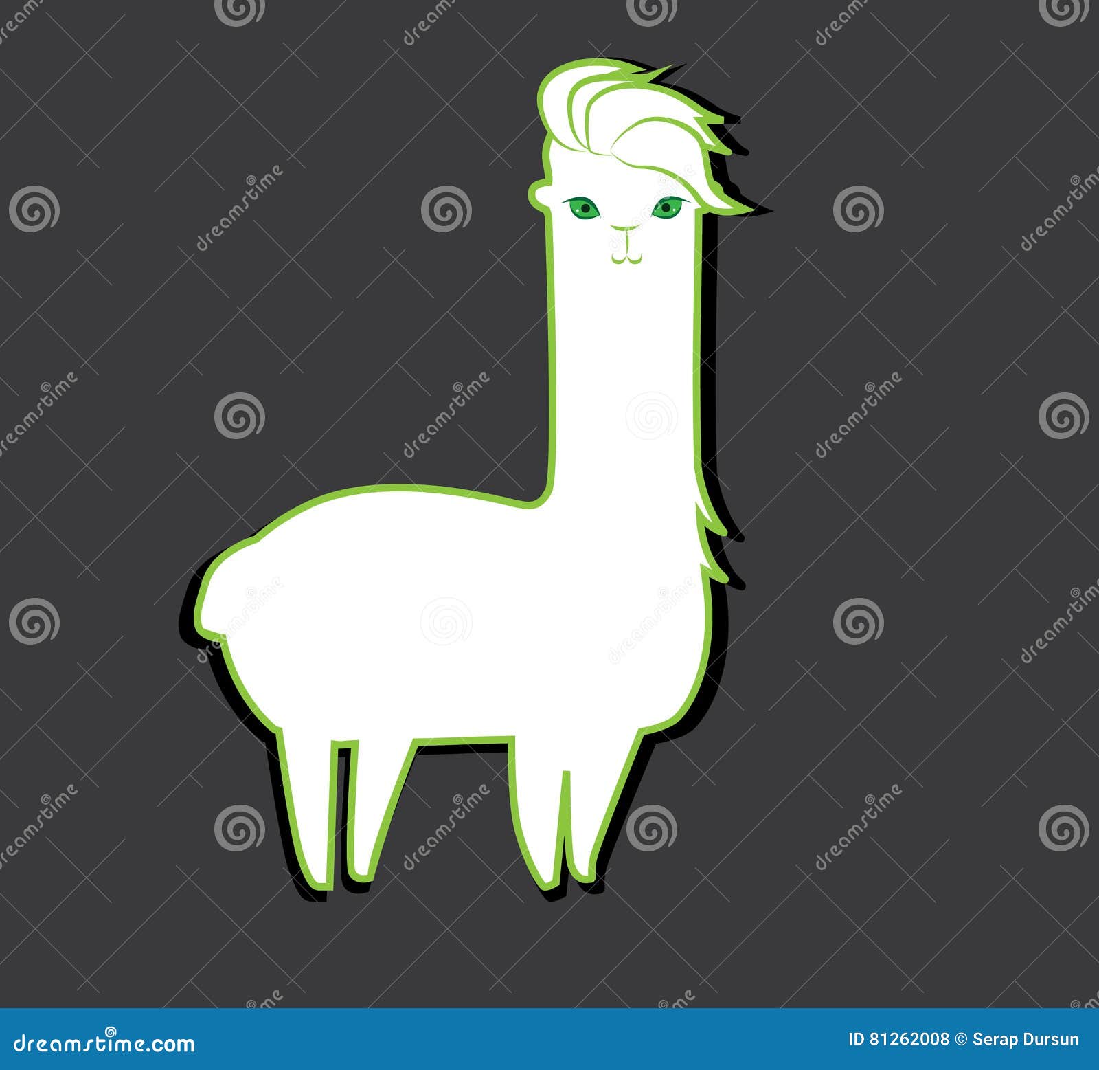 Cute Lama Character stock illustration. Illustration of mammal - 81262008