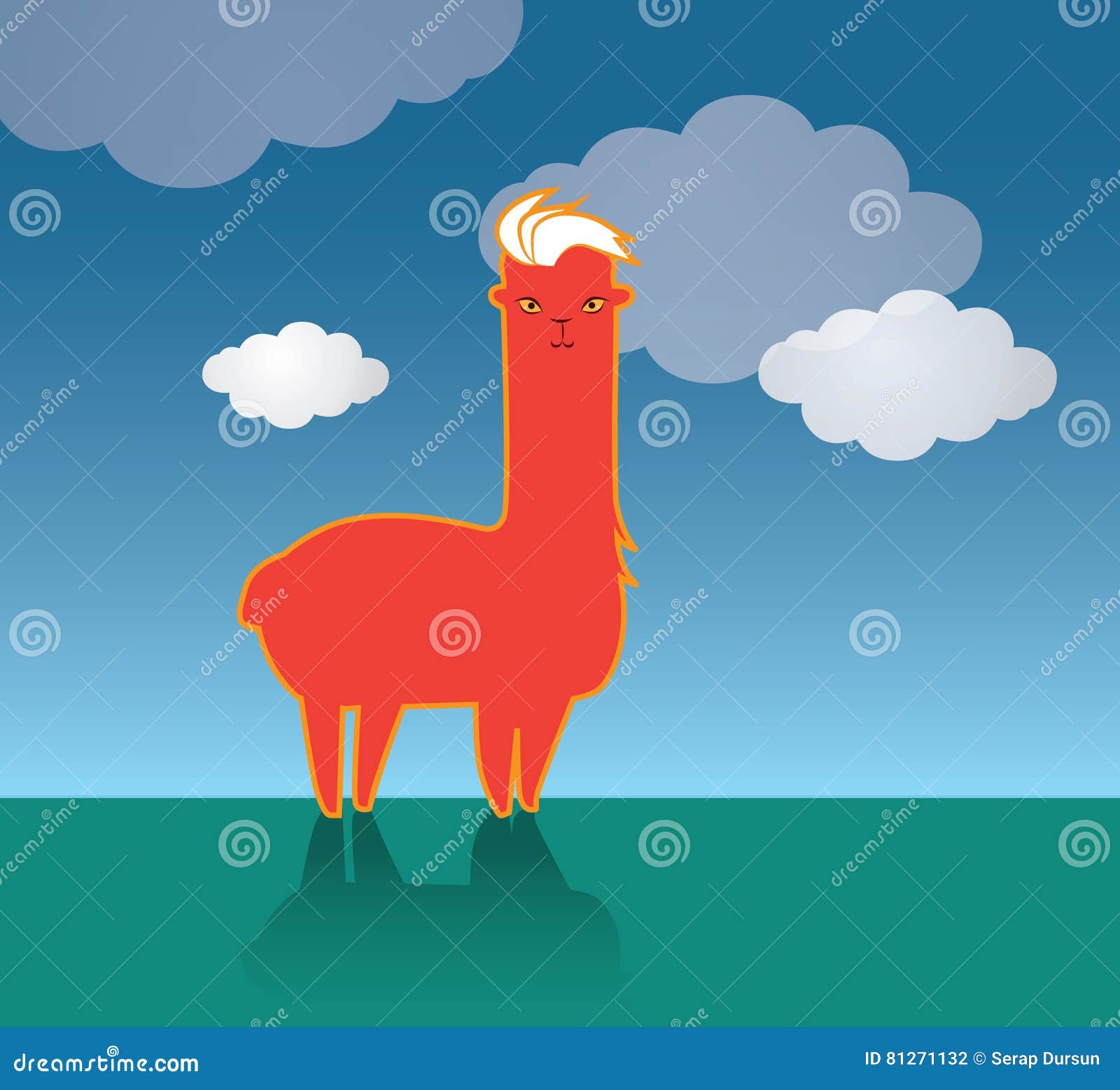 Cute Lama Character stock illustration. Illustration of cool - 81271132