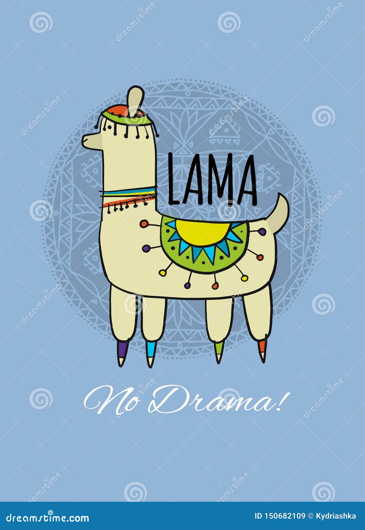 Cute Lama Character. Greeting Card for Your Design Stock Vector ...