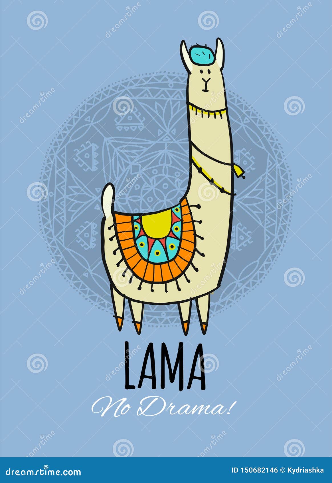Cute Lama Character. Greeting Card for Your Design Stock Vector ...