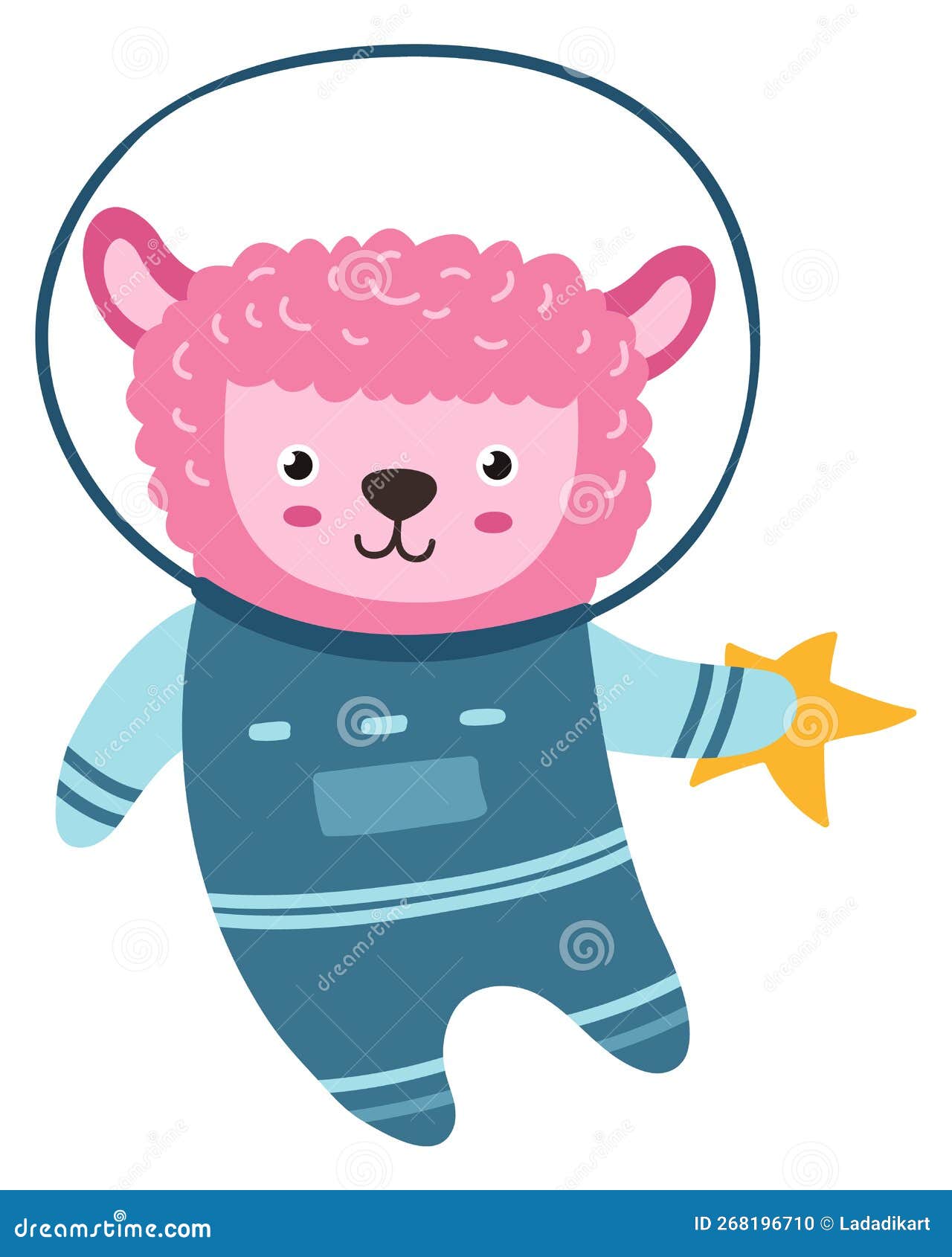 Cute Lamb in Space Suit. Animal Universe Explorer Stock Vector ...
