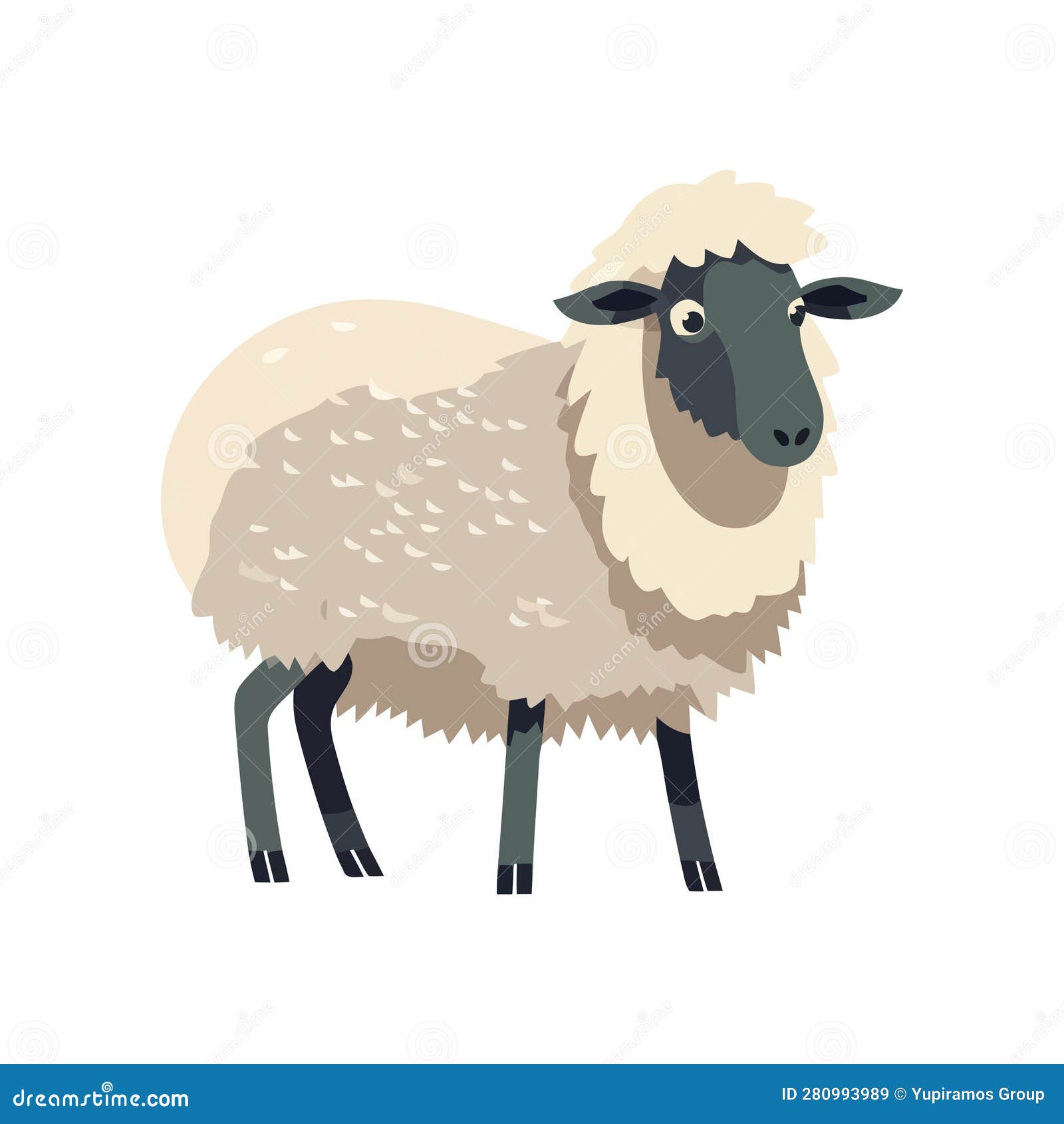 Cute lamb standing stock vector. Illustration of lamb - 280993989