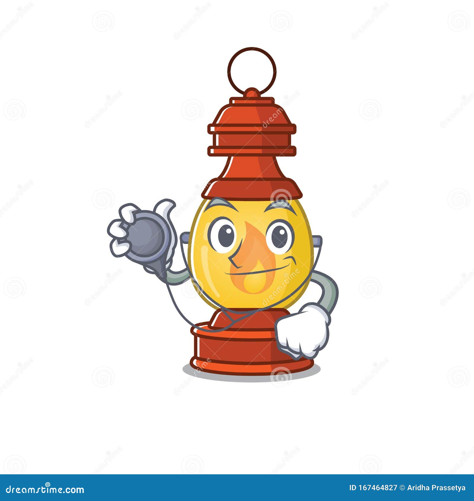 Cute Lantern Scroll Cartoon Character in a Doctor with Tools Stock ...