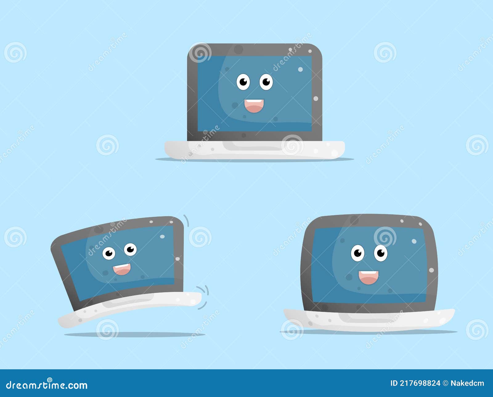 Cute Laptop Cartoon Vector Illustration Stock Vector - Illustration of ...