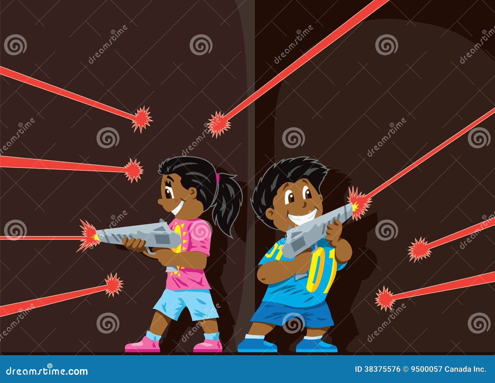Cute Laser Tag kids stock vector. Illustration of fiction - 38375576