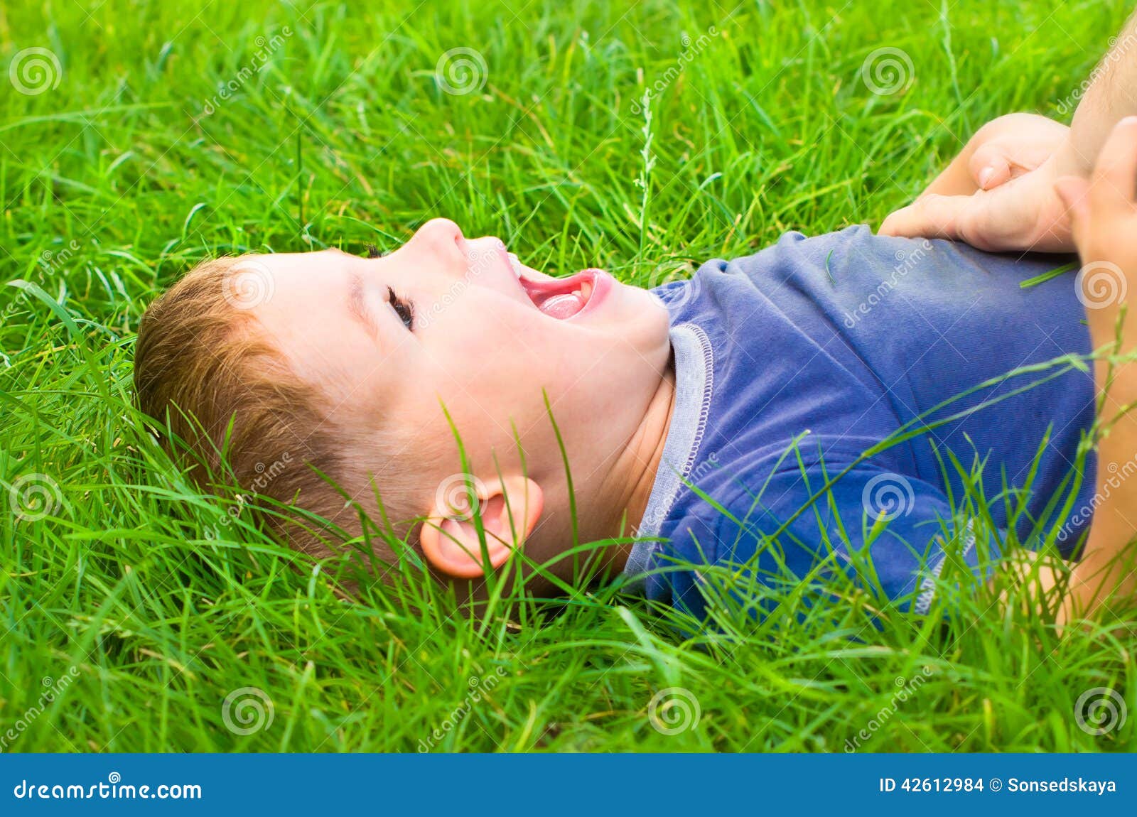Cute laughing boy stock photo. Image of human, caucasian - 42612984