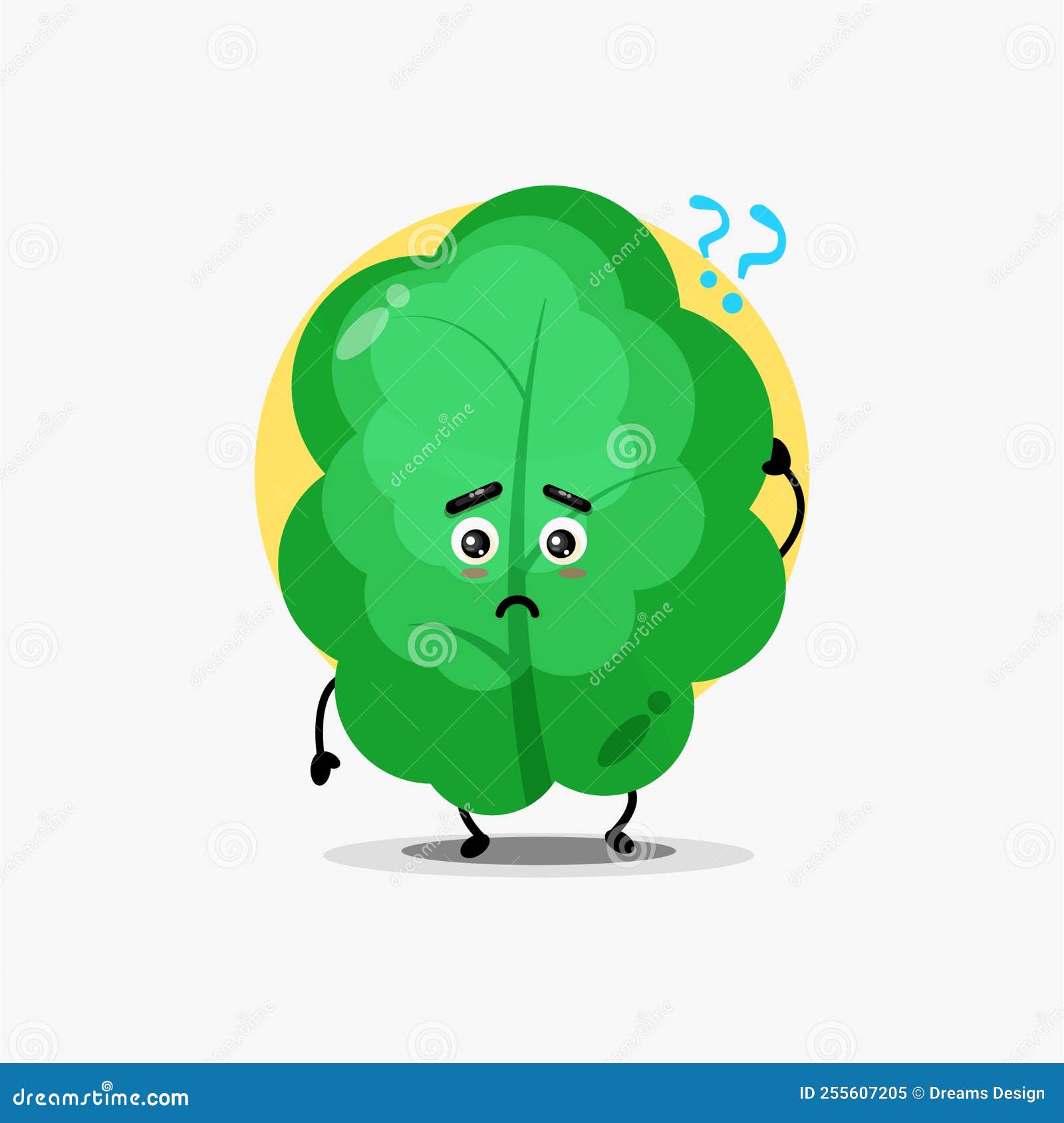 Cute Leaf Character is Confused Stock Vector - Illustration of natural ...