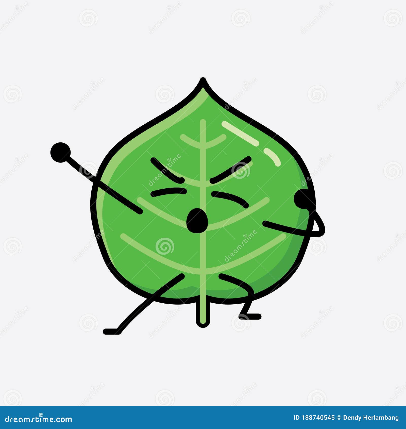 Cute Leaf Mascot Vector Character in Flat Design Stock Vector ...