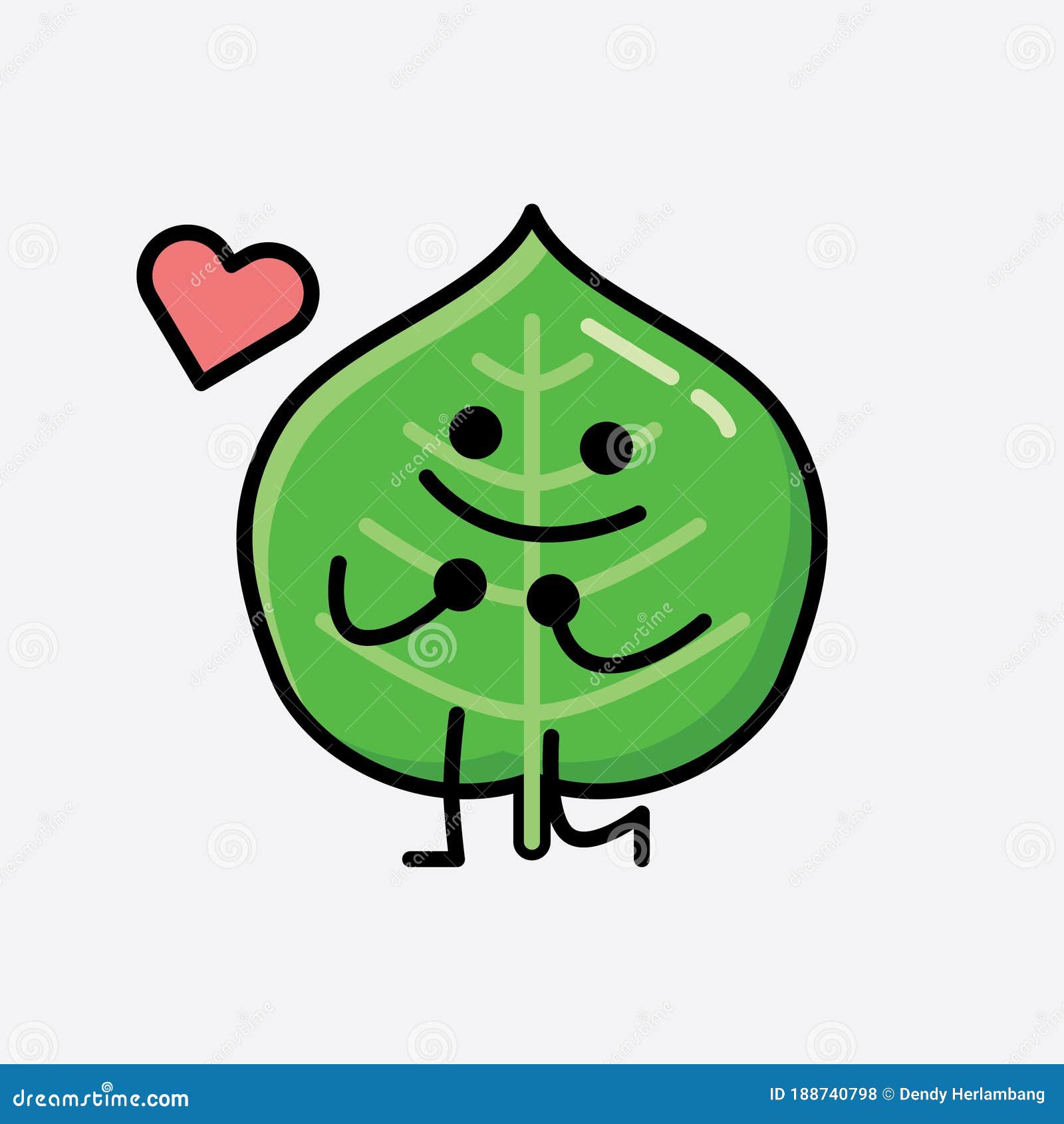 Cute Leaf Mascot Vector Character in Flat Design Stock Vector ...